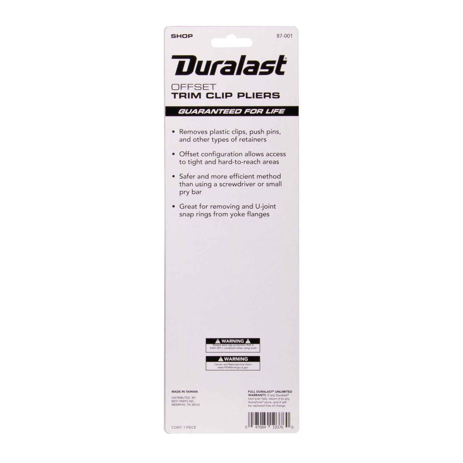 Duralast Offset Trim Clip Pliers