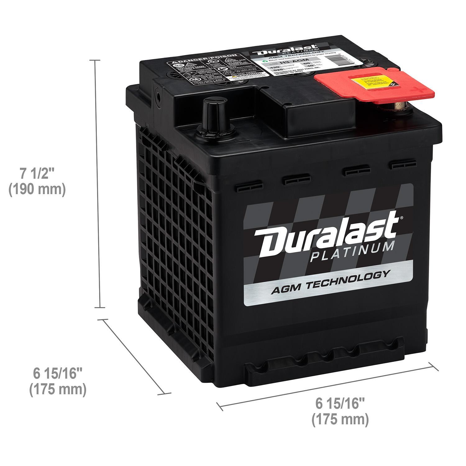 Duralast Platinum H3 Absorbed Glass Mat (AGM) Battery H3-AGM