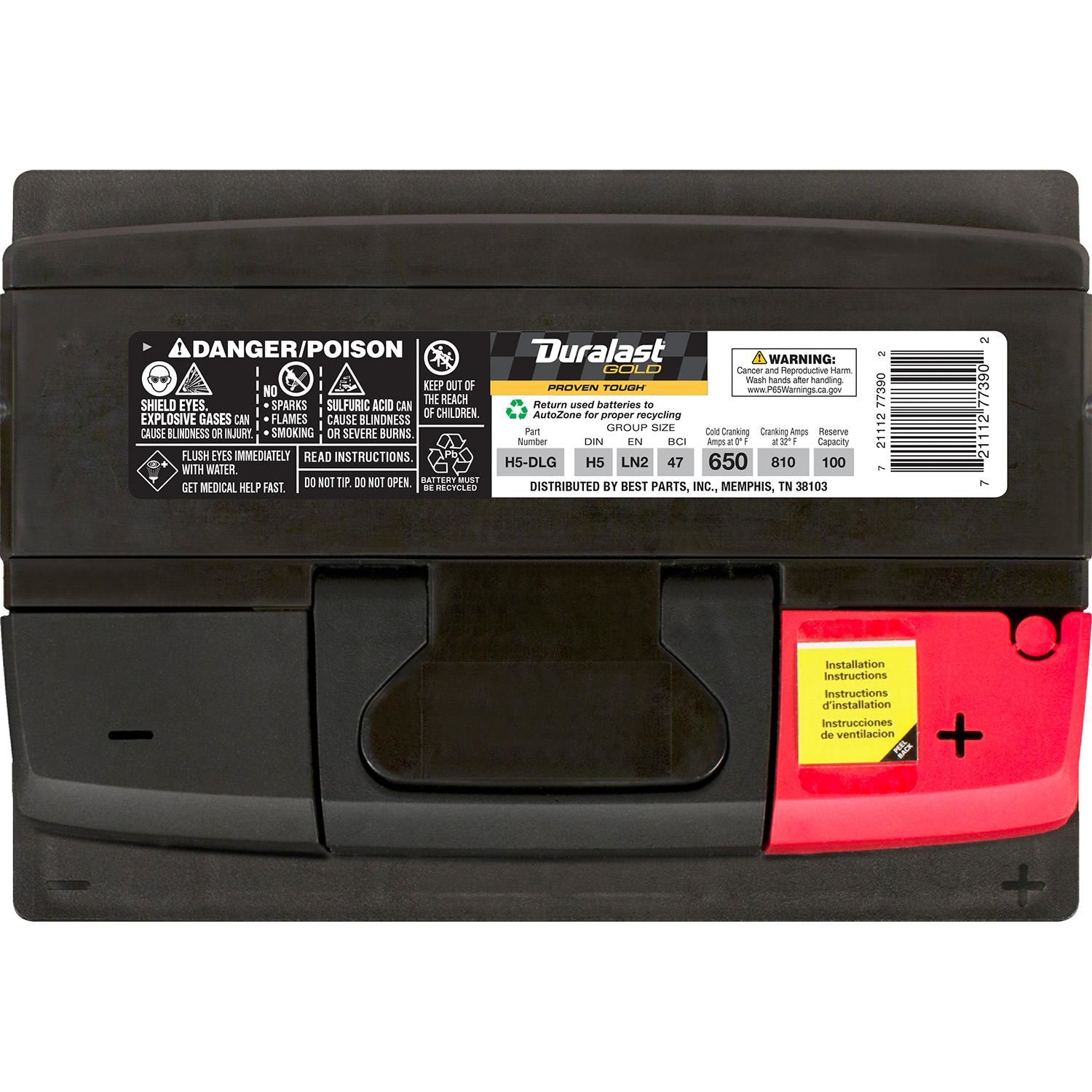 Duralast Gold Group Size 47 H5 Battery H5-DLG
