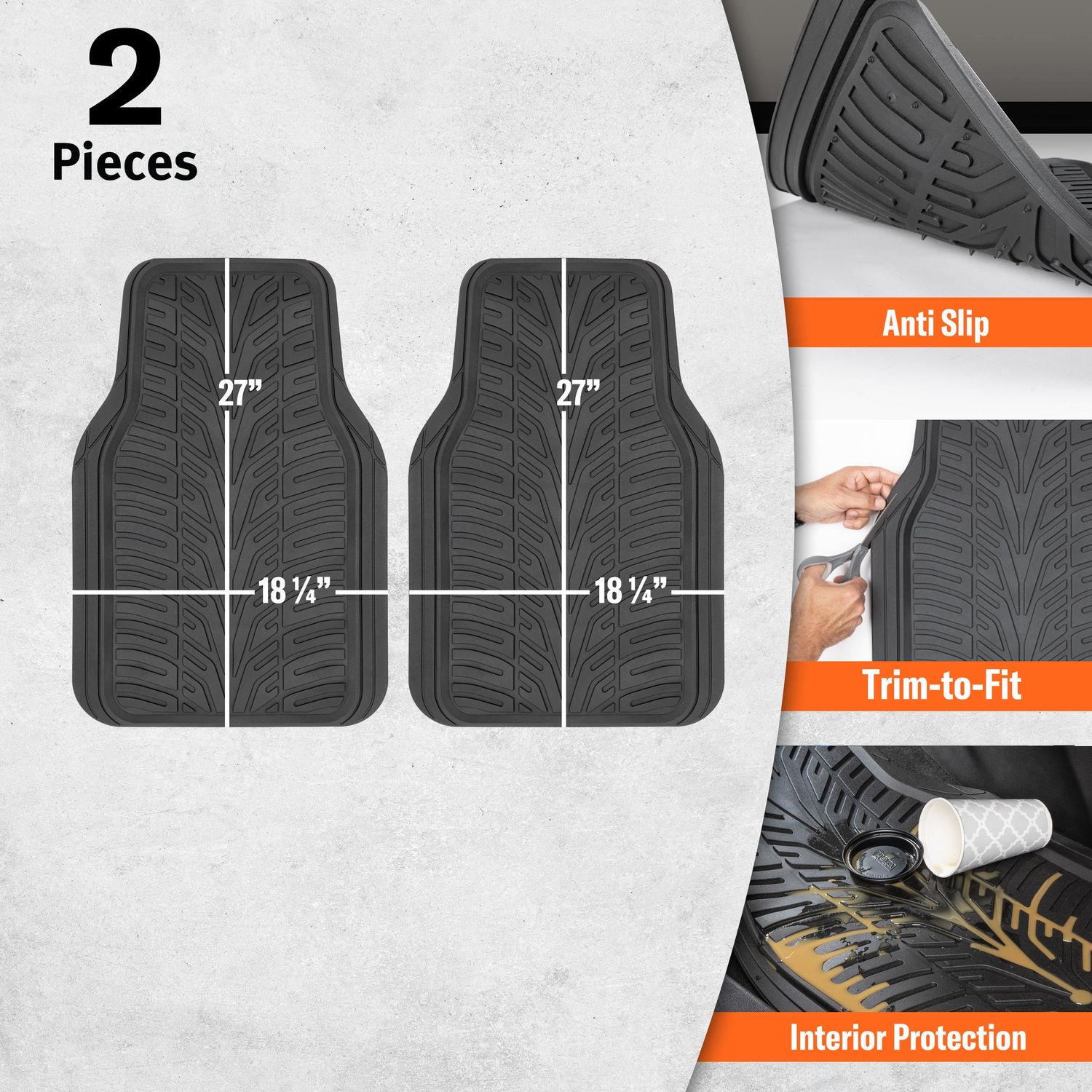 ProElite Black Universal Floor Mat Set
