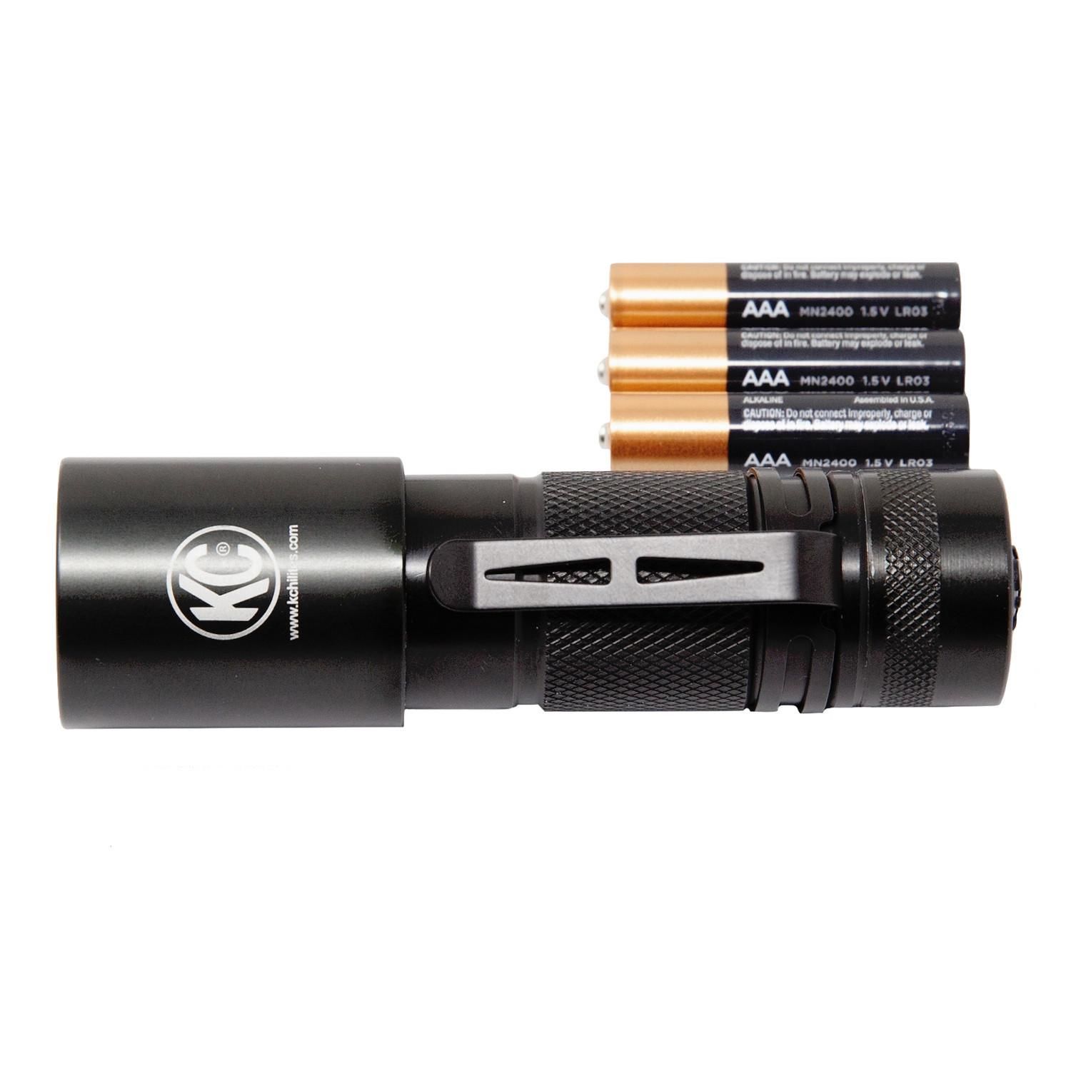 KC HiLiTES Black LED Flashlight Adjustable Focus