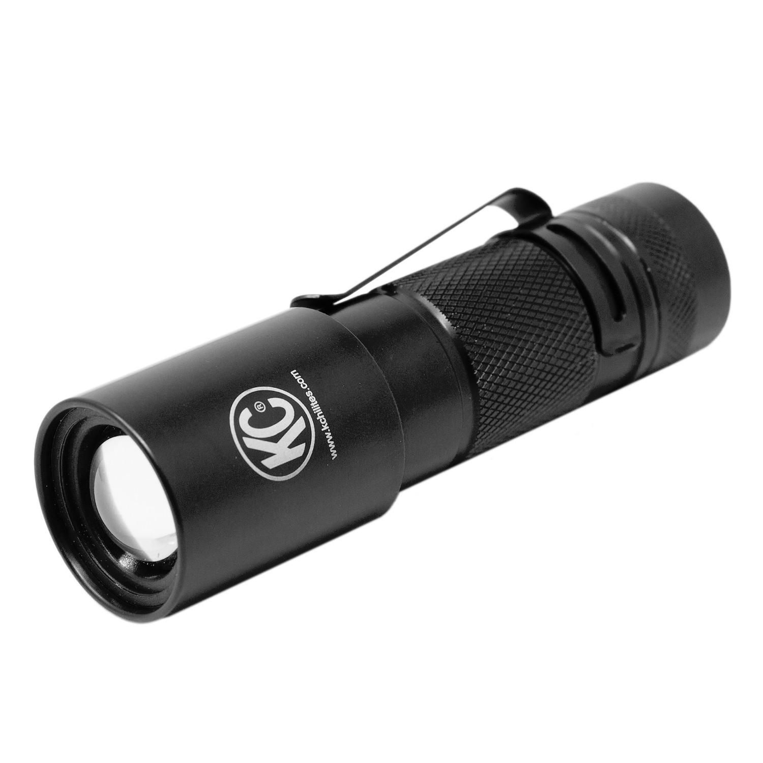 KC HiLiTES Black LED Flashlight Adjustable Focus