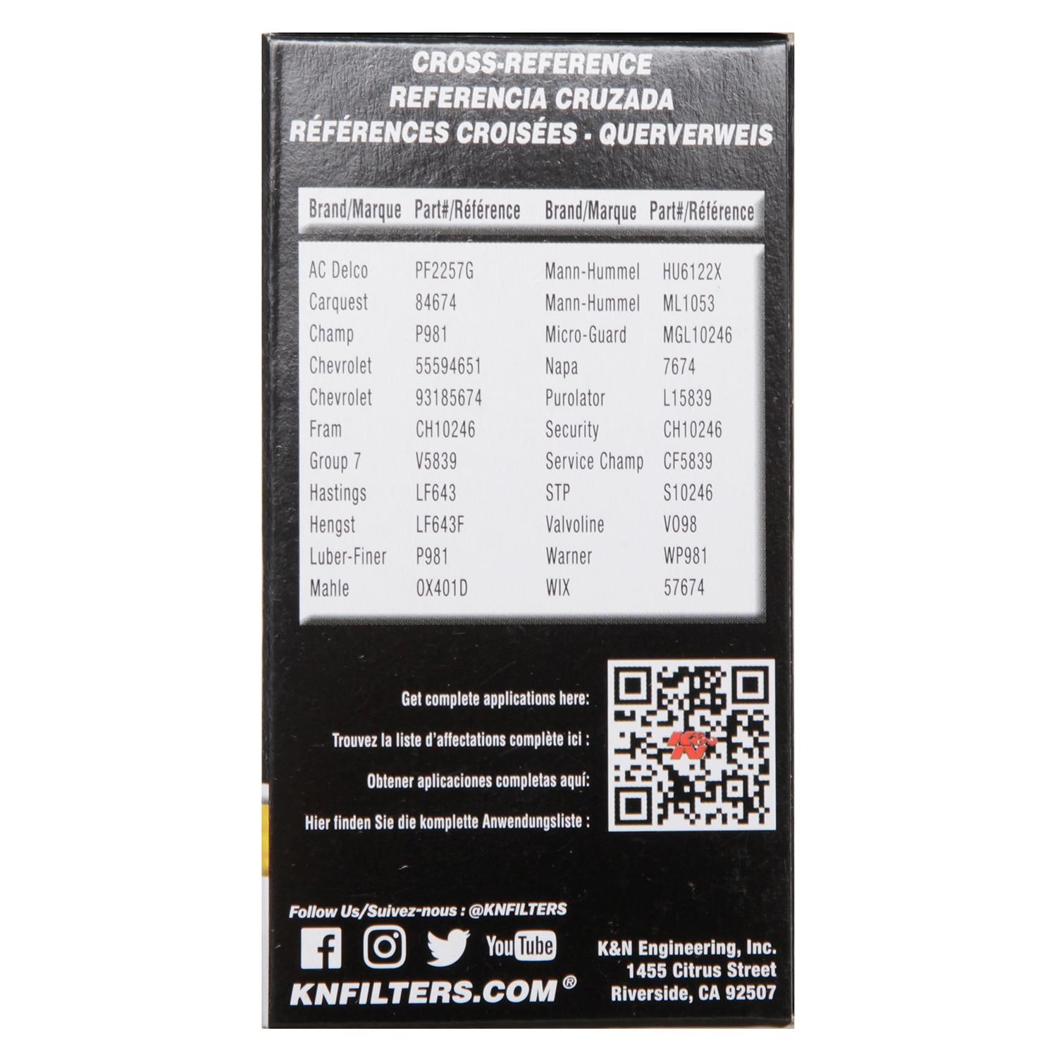 K&N High Performance Oil Filter HP-7027