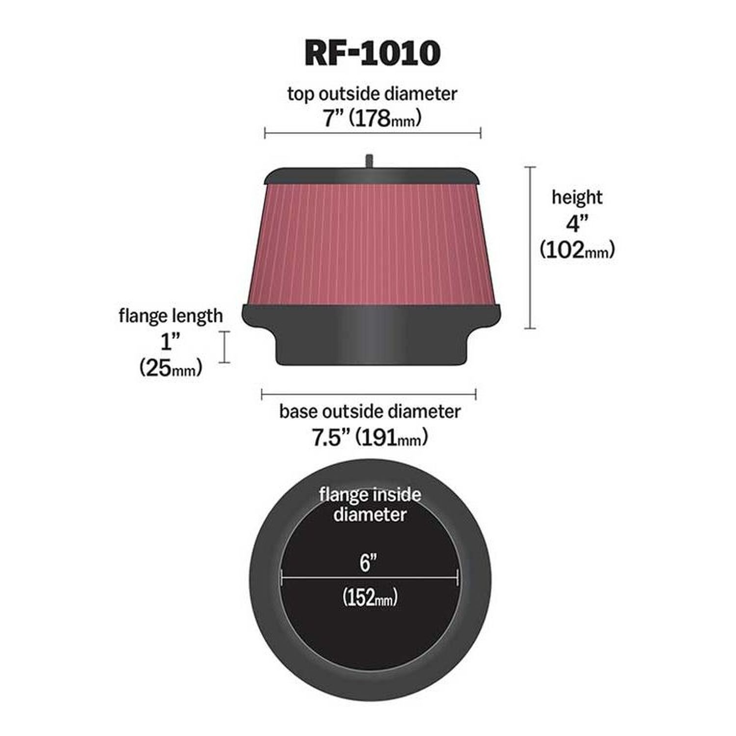 K&N RF-1010 Universal Air Filter