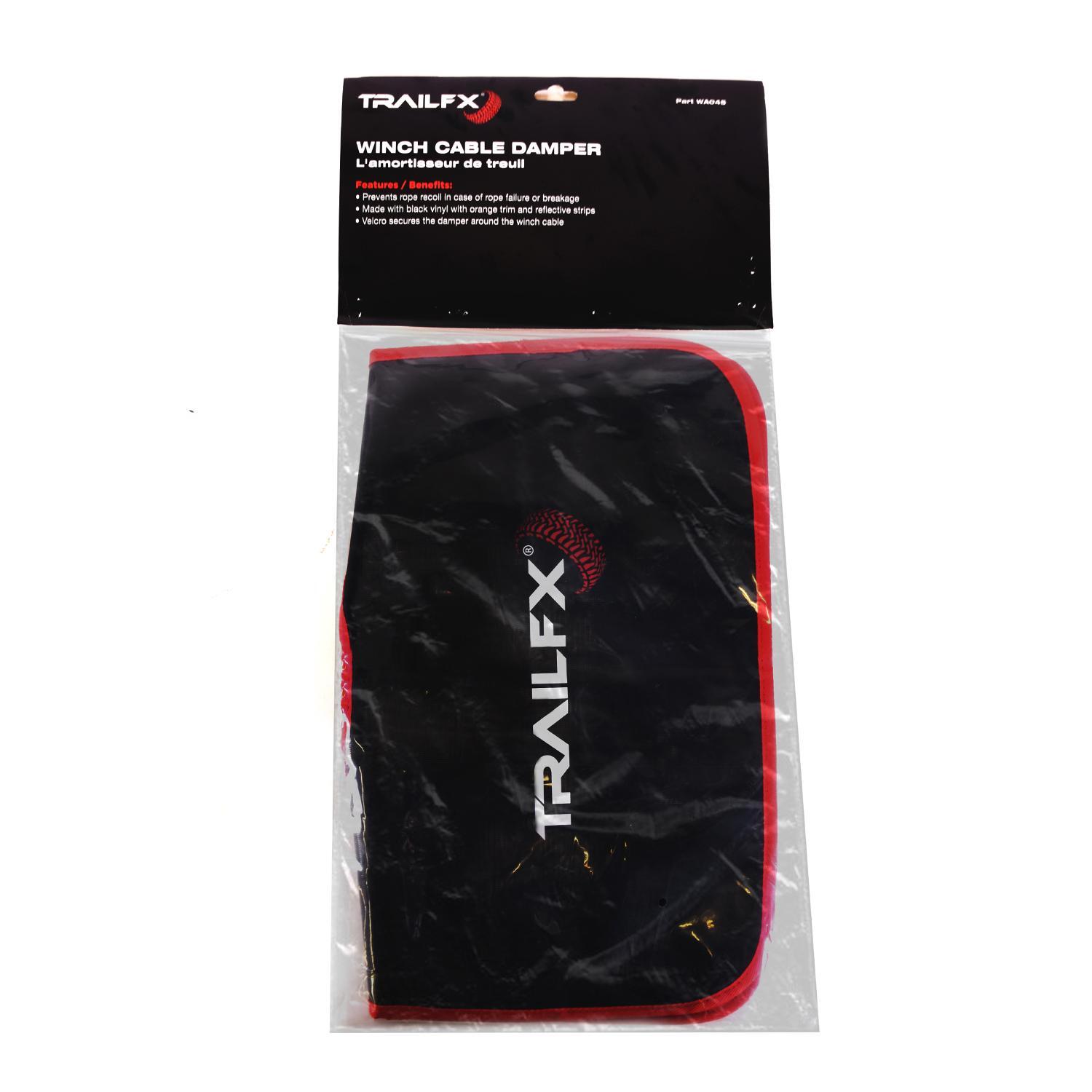 TrailFX Black and Orange Reflective Drape Over Winch Cable
