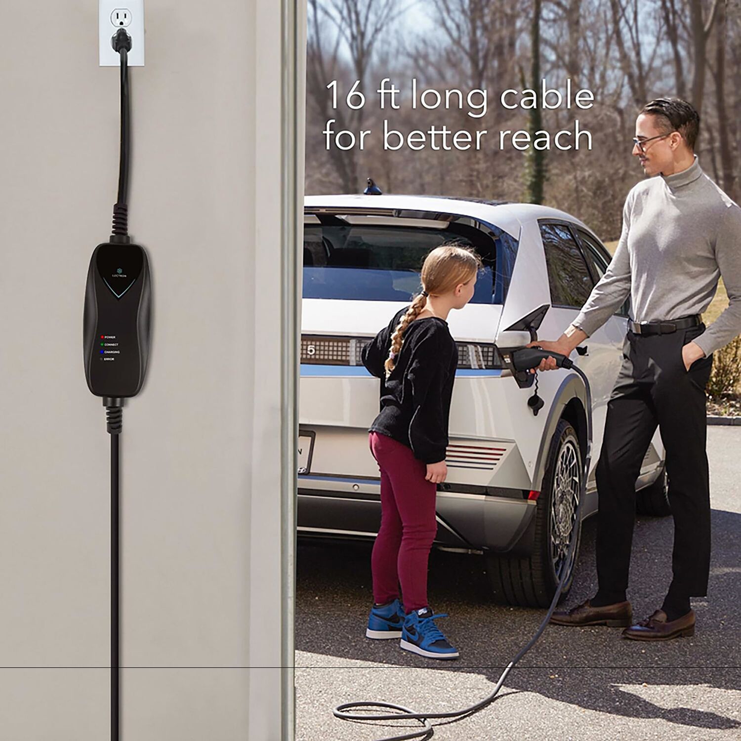 Lectron 110 Volt 15 Amps, Level 1 Electric Vehicle Charger, ETL ...