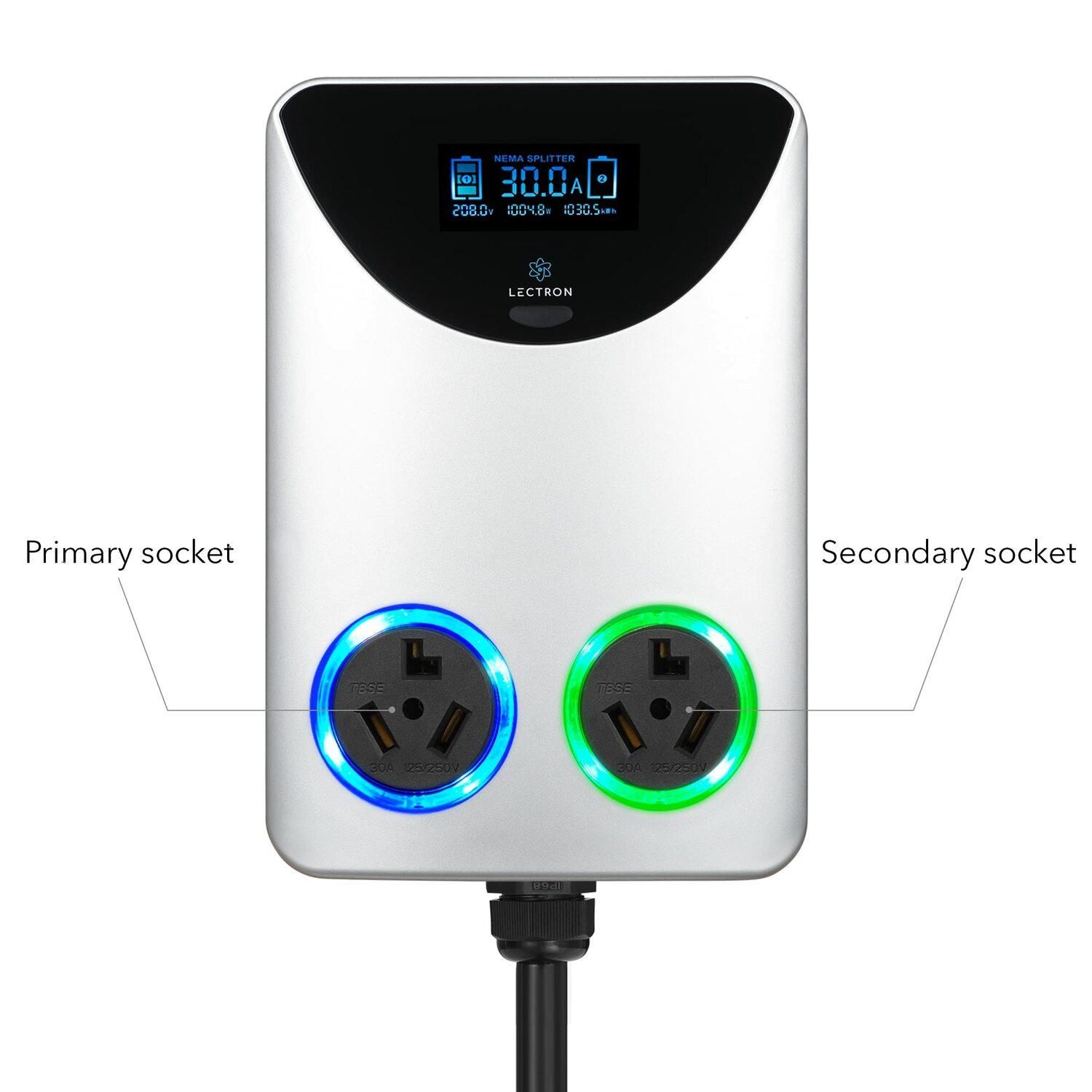 Lectron Electric Vehicle Power Charger Socket Splitter NEMA 10-30 to ...