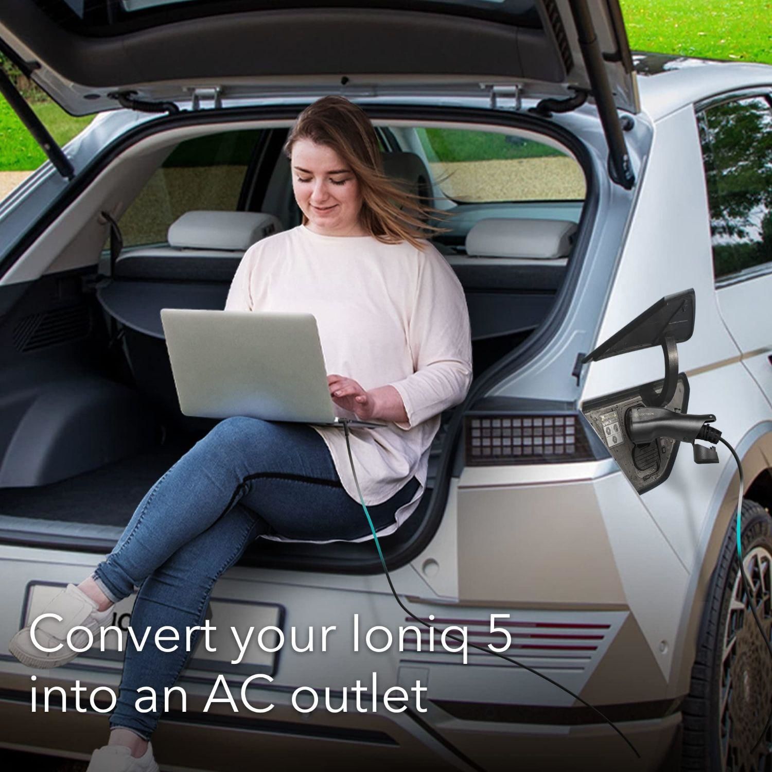 Lectron Black V2L Vehicle to Load Adapter Compatible with Hyundai Ioniq 5