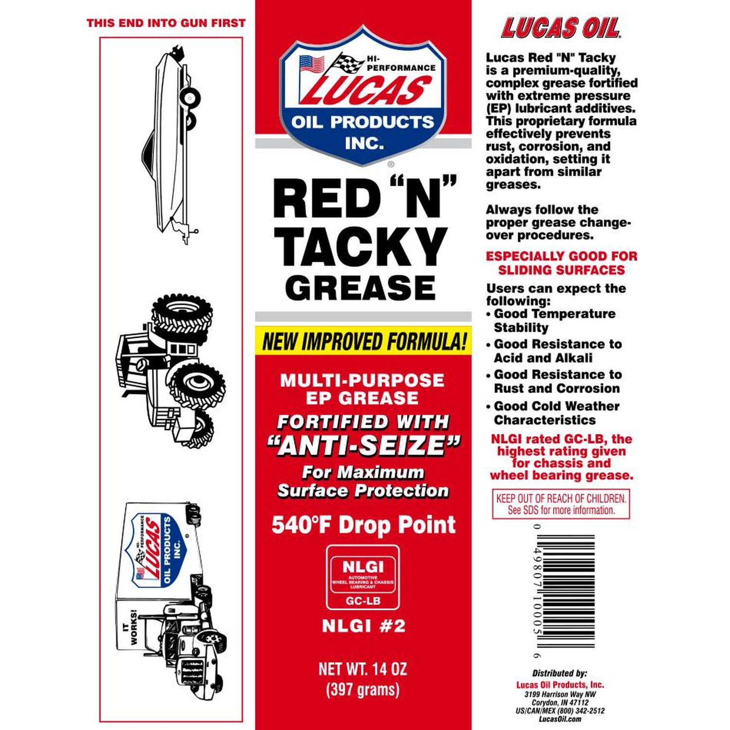 Lucas Oil Products Red N Tacky Grease 14Oz
