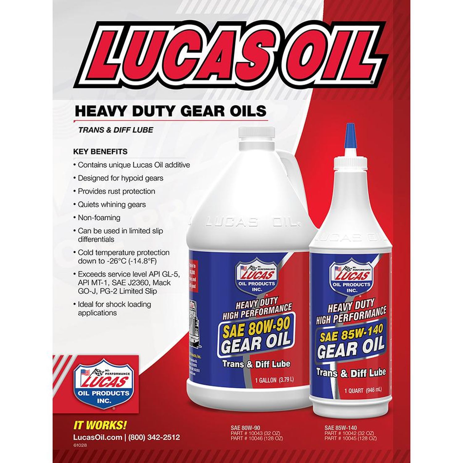 Lucas Oil Products 85W-140 HD Gear Oil 1 Quart