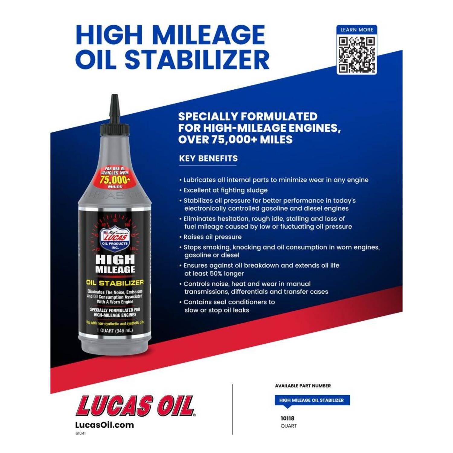 Lucas Oil Products High Mileage Oil Stabilizer
