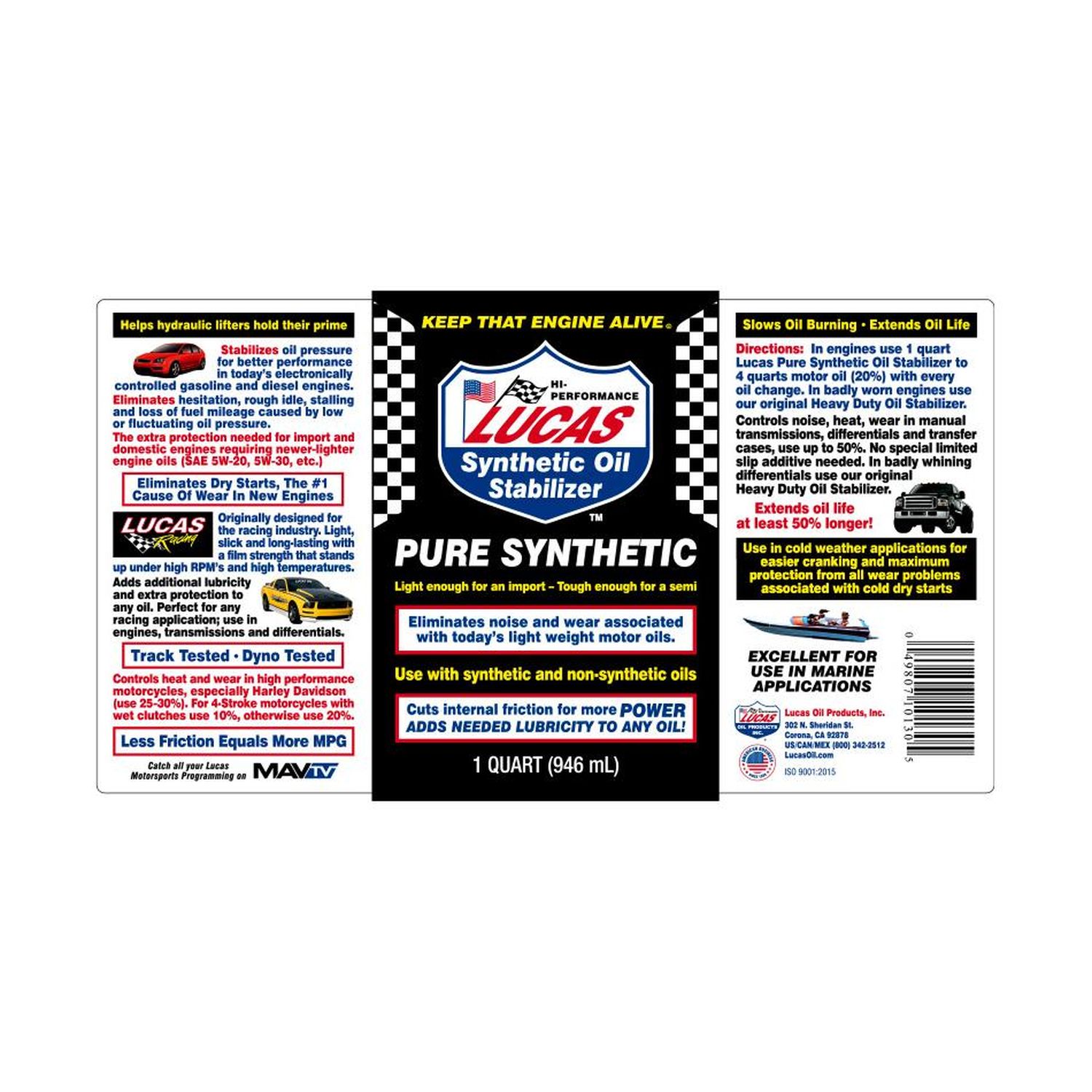 Lucas Oil Products Synthetic Oil Stabilizer 32oz