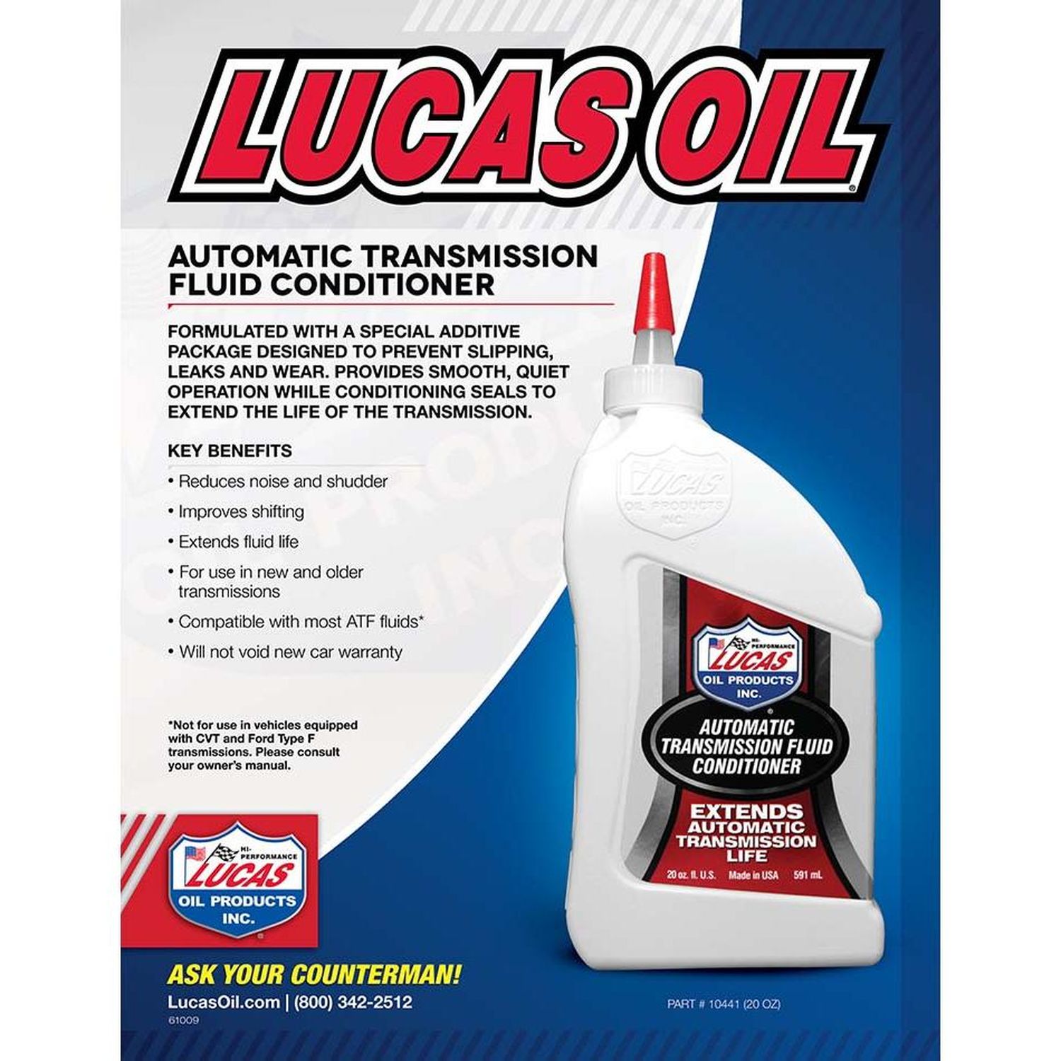 Lucas Oil Products Automatic Transmission Fluid Conditioner 20oz