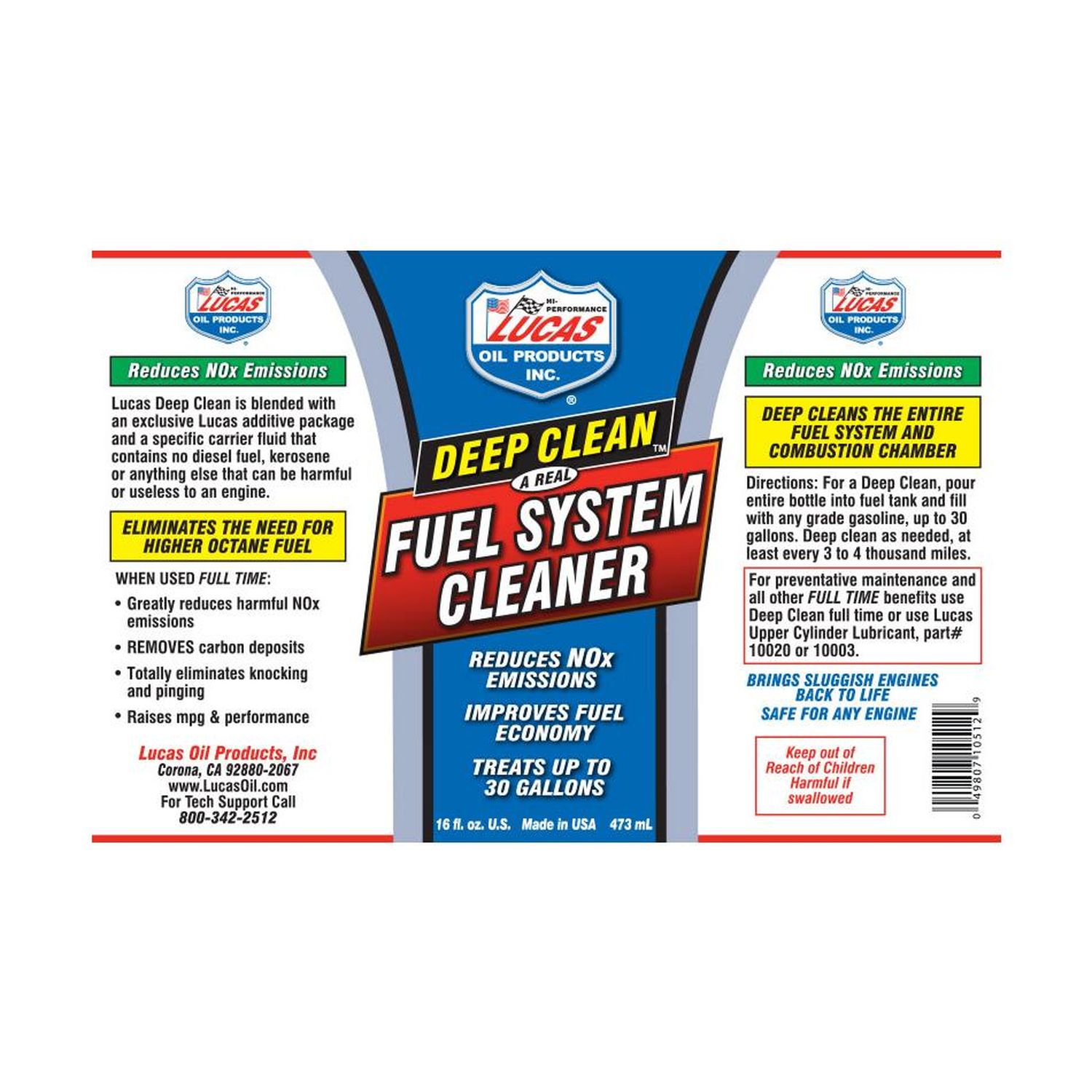 Lucas Oil Products Deep Clean Fuel System Cleaner 5.25oz