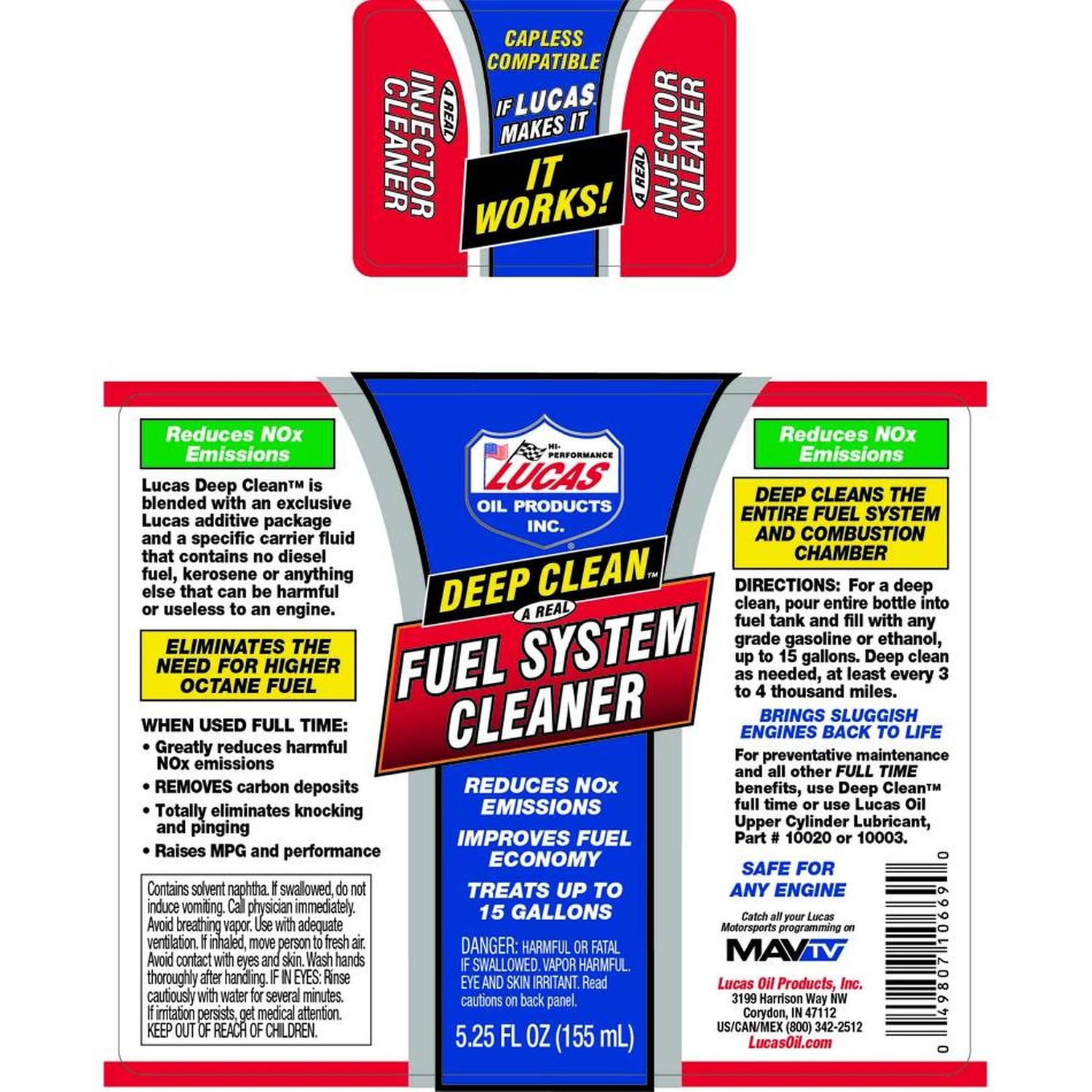Lucas Oil Products Deep Clean Fuel System Cleaner 5.25oz