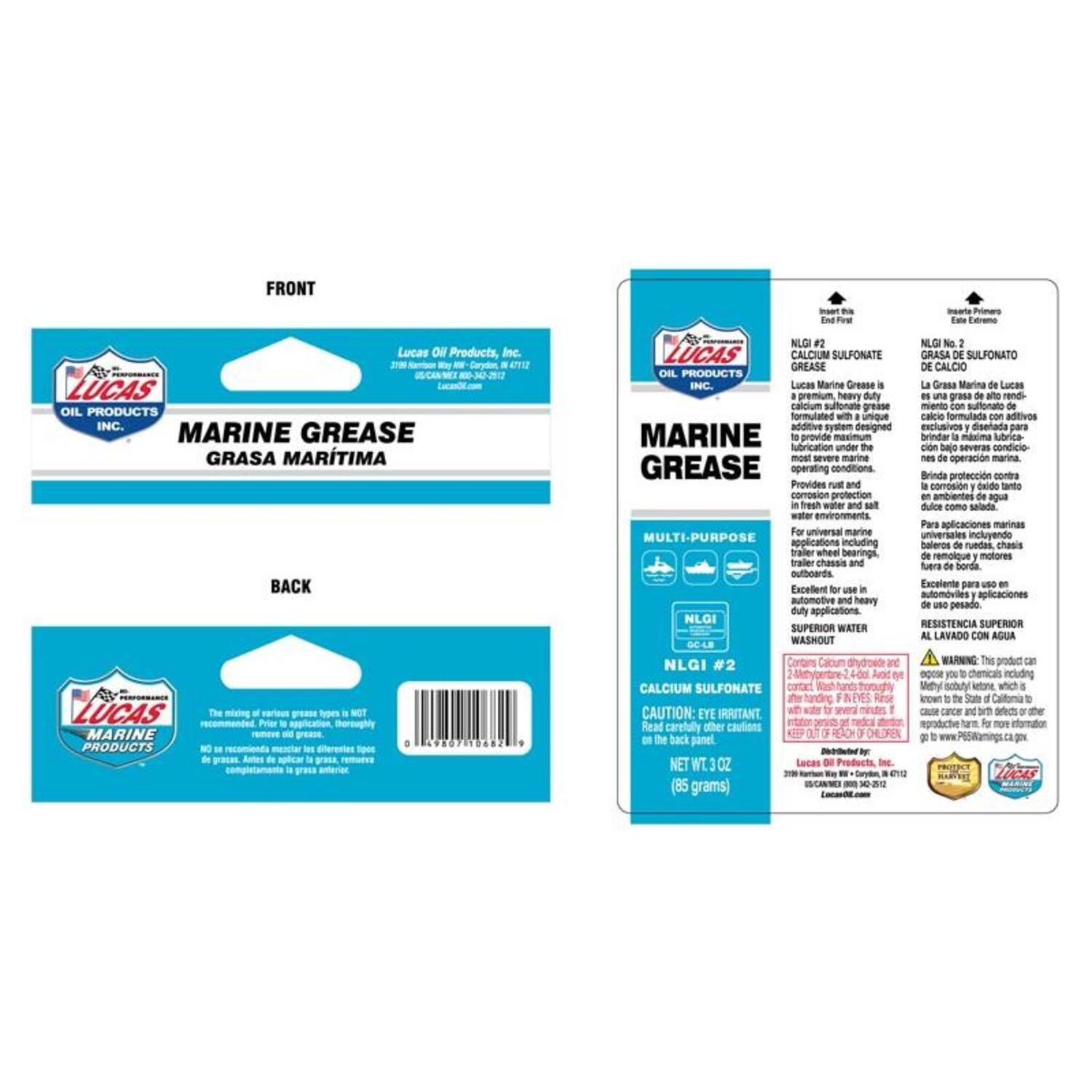 Lucas Oil Products Marine Grease NLGI #2 3 x 3oz Net