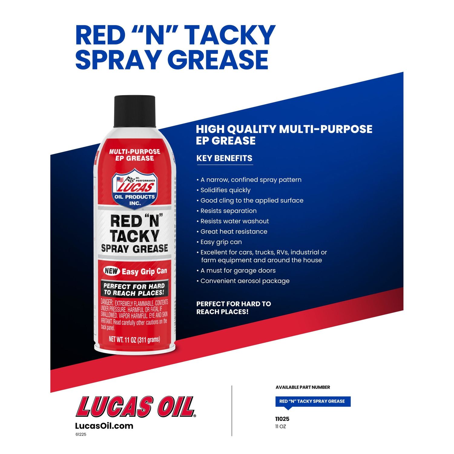 Lucas Oil Products Red N Tacky Spray Grease 11oz