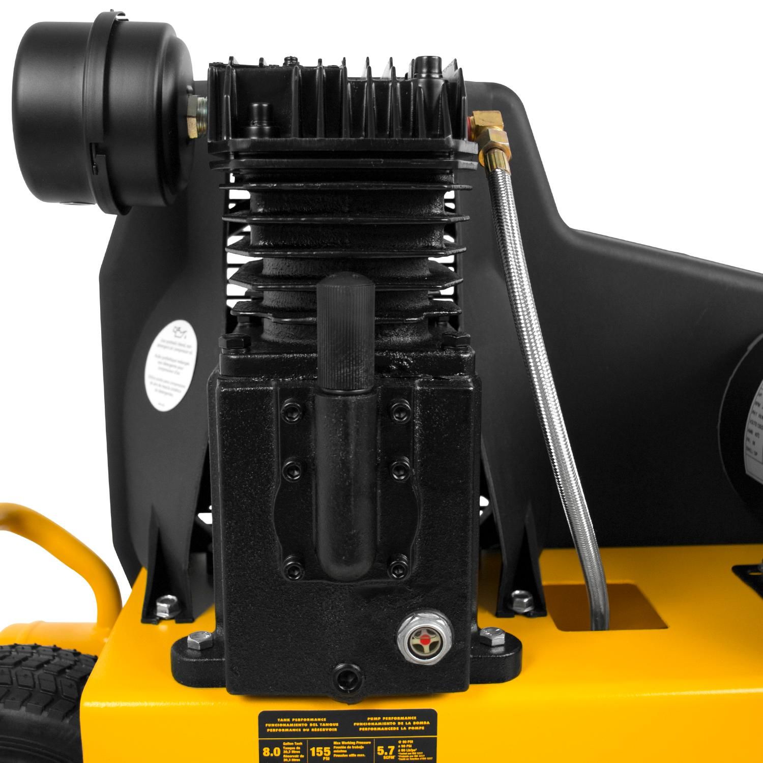 Dewalt 1.9 HP 155 PSI Electric Dual Voltage Wheelbarrow Air Compressor ...