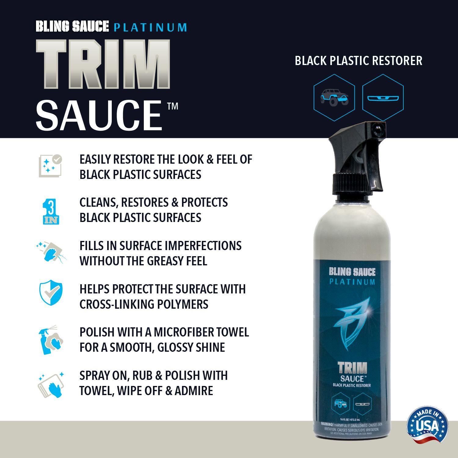 Bling Sauce Trim Sauce Black Plastic Restorer 16oz