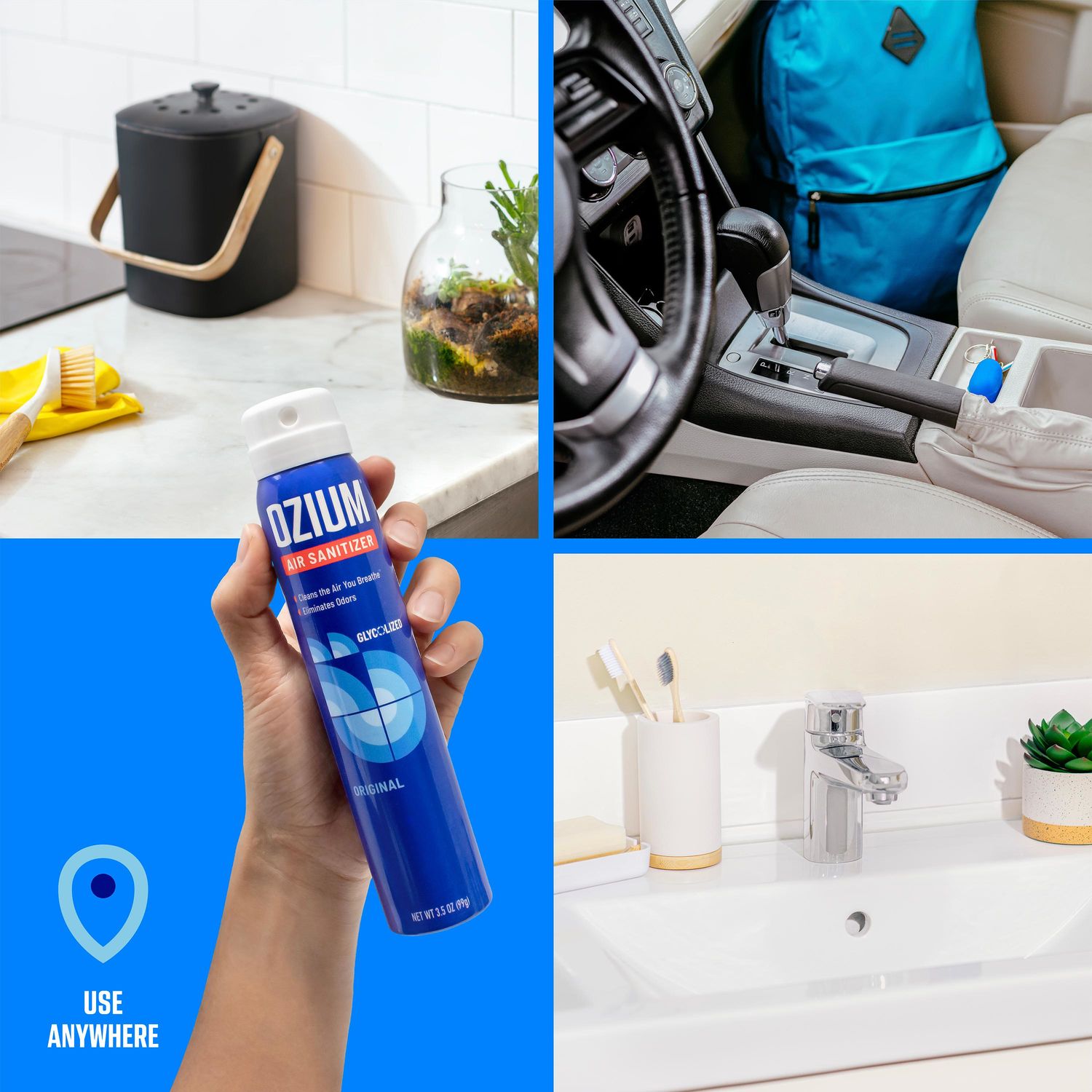 OZIUM Air Sanitizer and Odor Eliminator Carbon Black Scent 3.5oz Spray