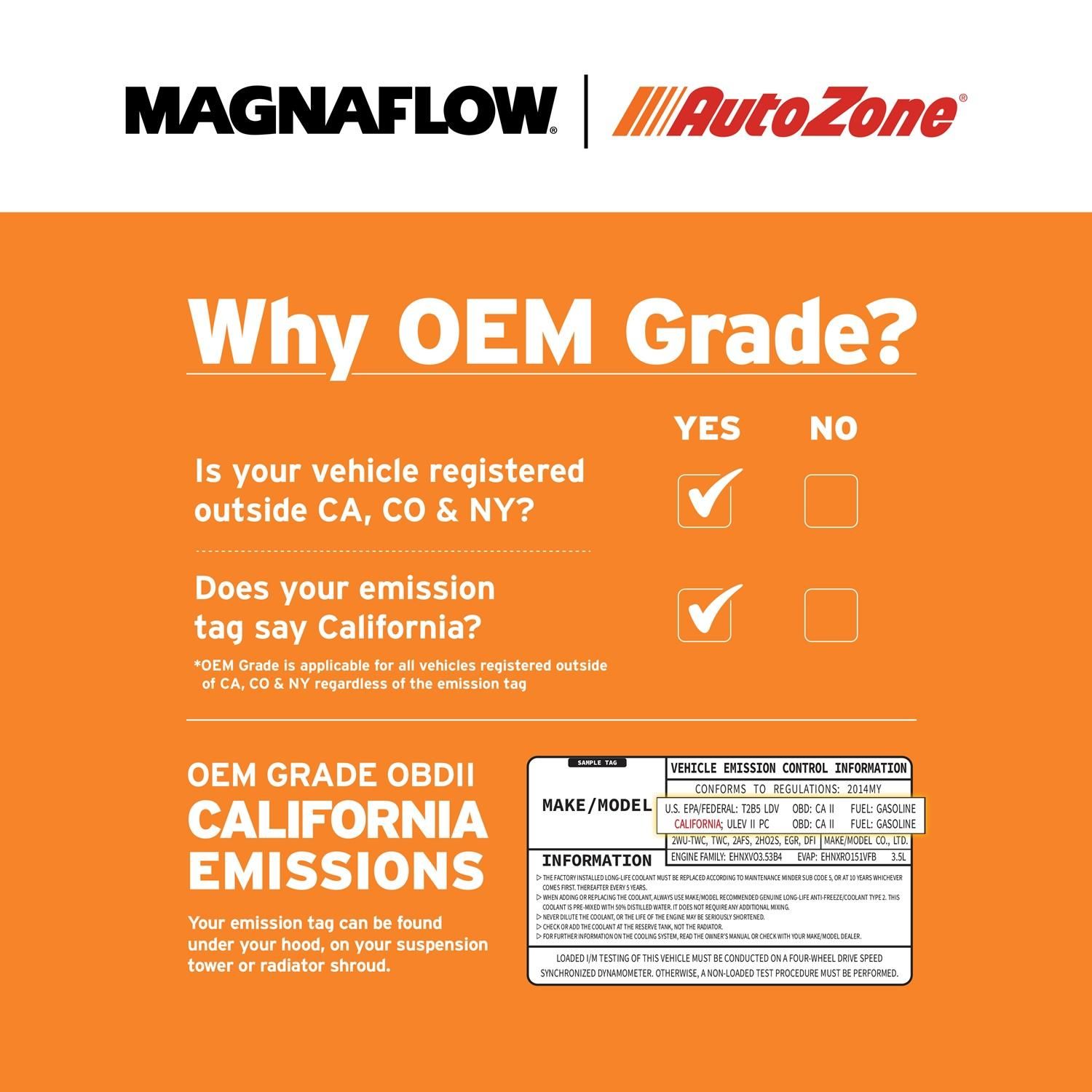MagnaFlow Exhaust Products Direct-Fit OEM Grade Federal Catalytic ...