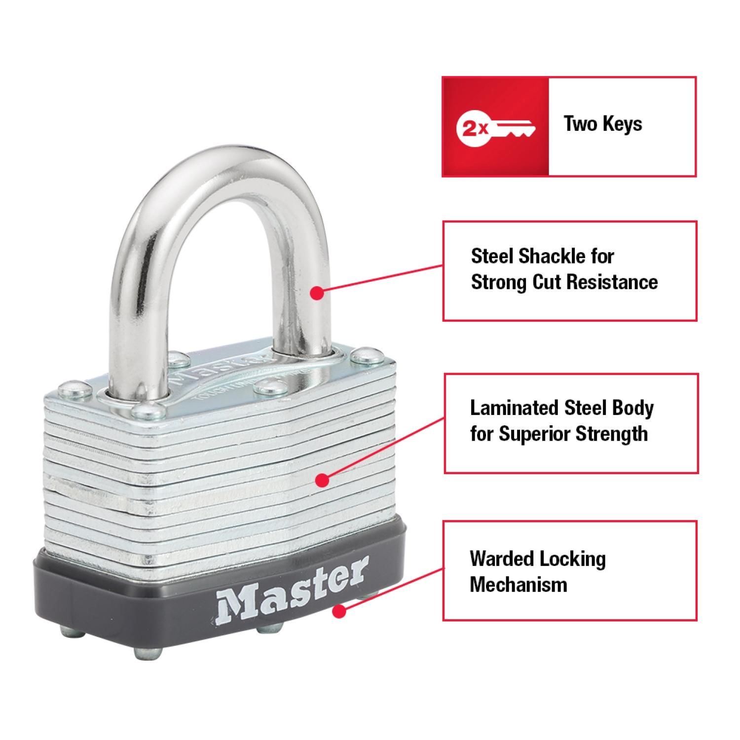 Master Lock Laminated Steel 1 3/4in Warded Padlock