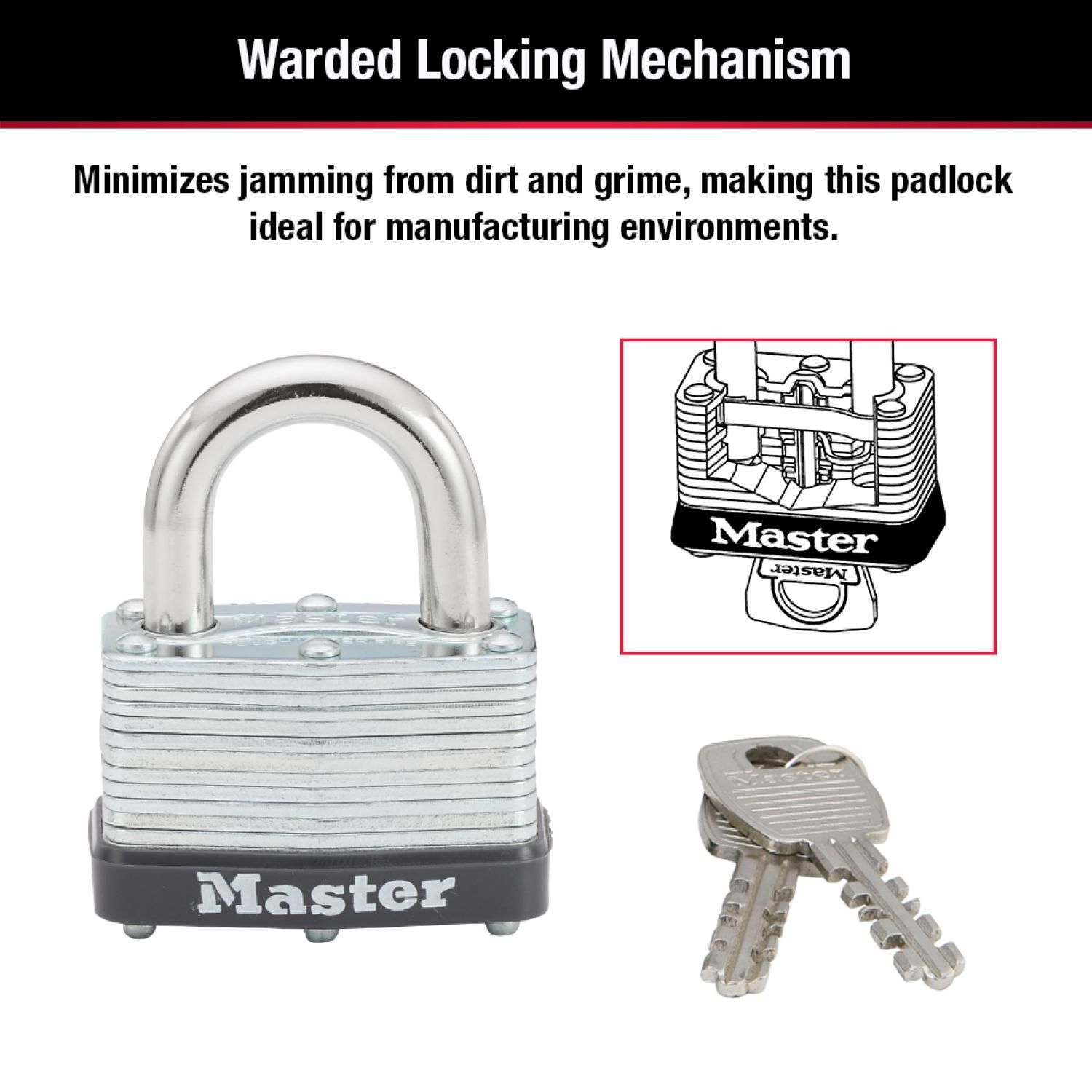 Master Lock Laminated Steel 1 3/4in Warded Padlock