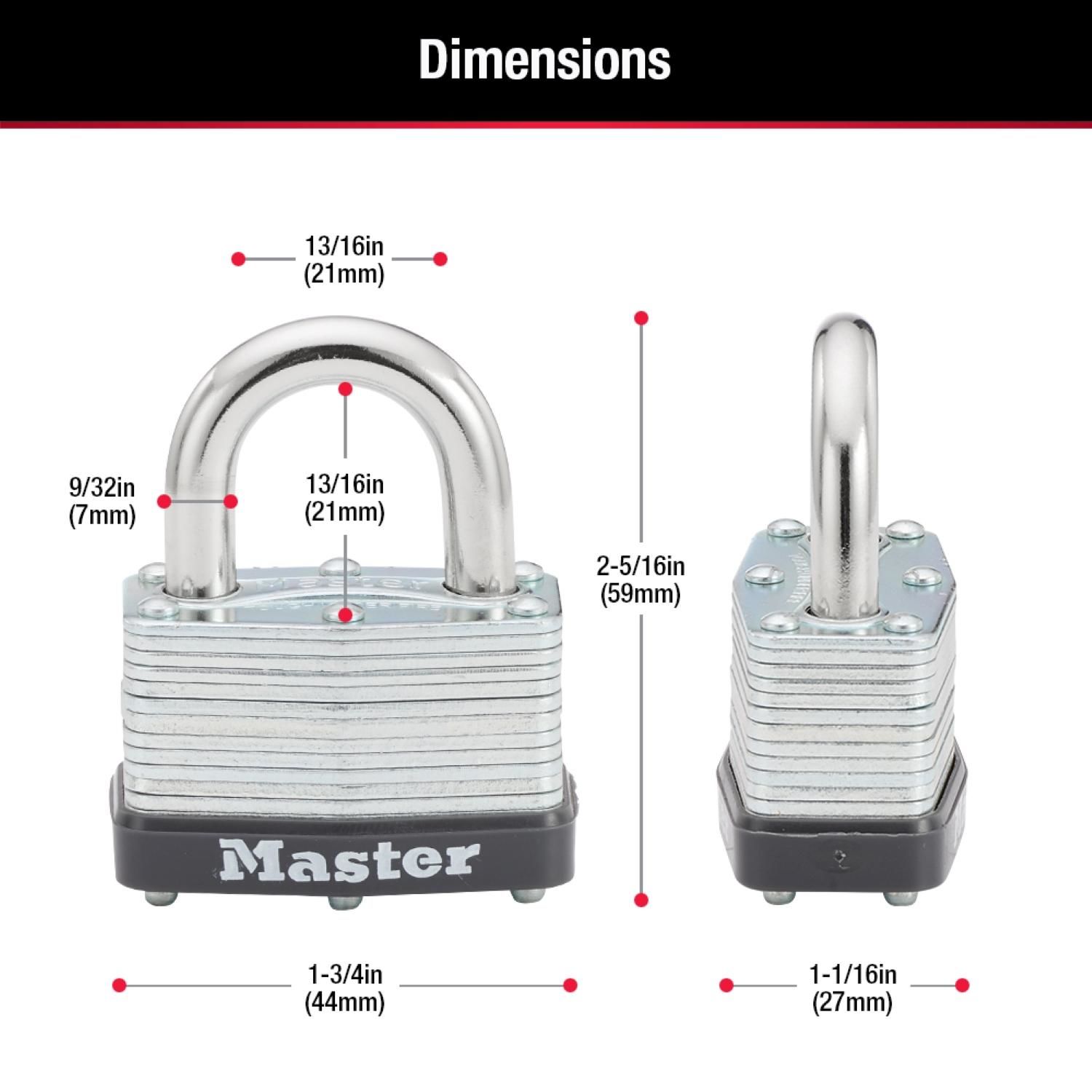Master Lock Laminated Steel 1 3/4in Warded Padlock