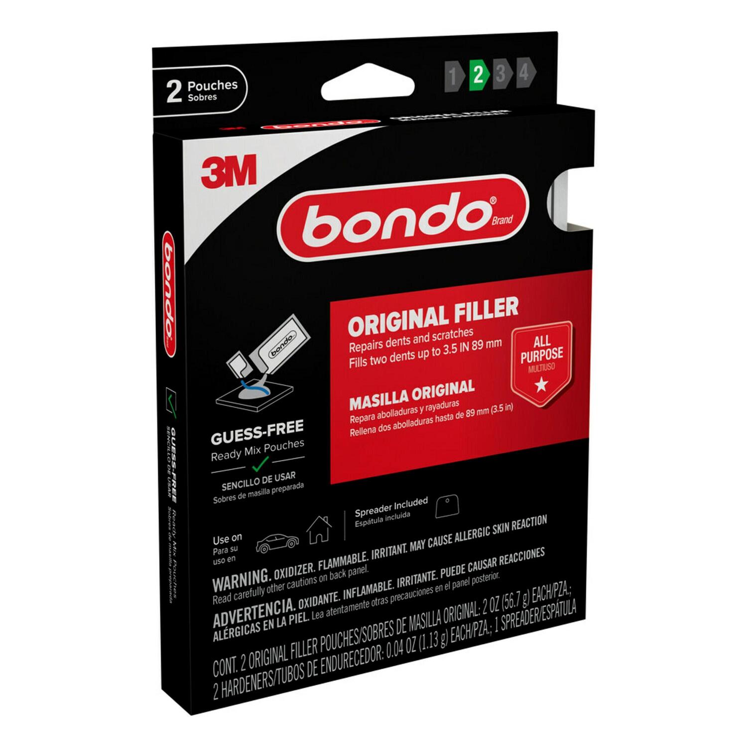 Bondo Original Filler Ready Mix Pouches, 2oz, 6 per Case