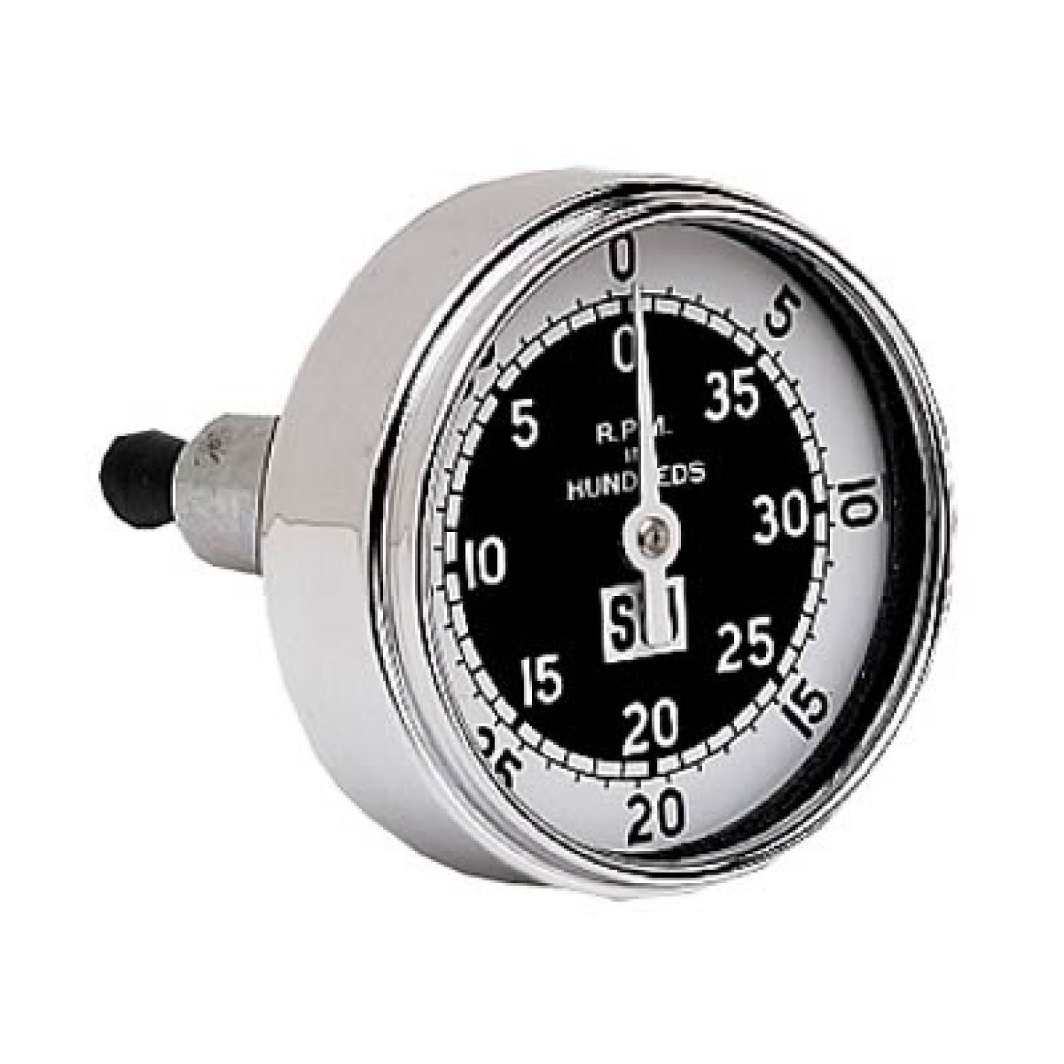 Stewart Warner 3in 0-4,000 RPM Black and White Hand Held Tachometer