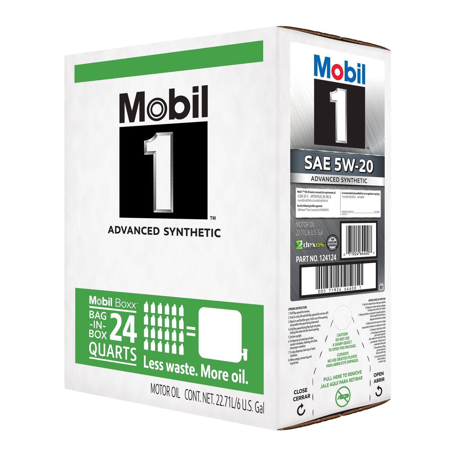 Mobil 1 Advanced Full Synthetic Motor Oil 5W-20 6 Gallon Box
