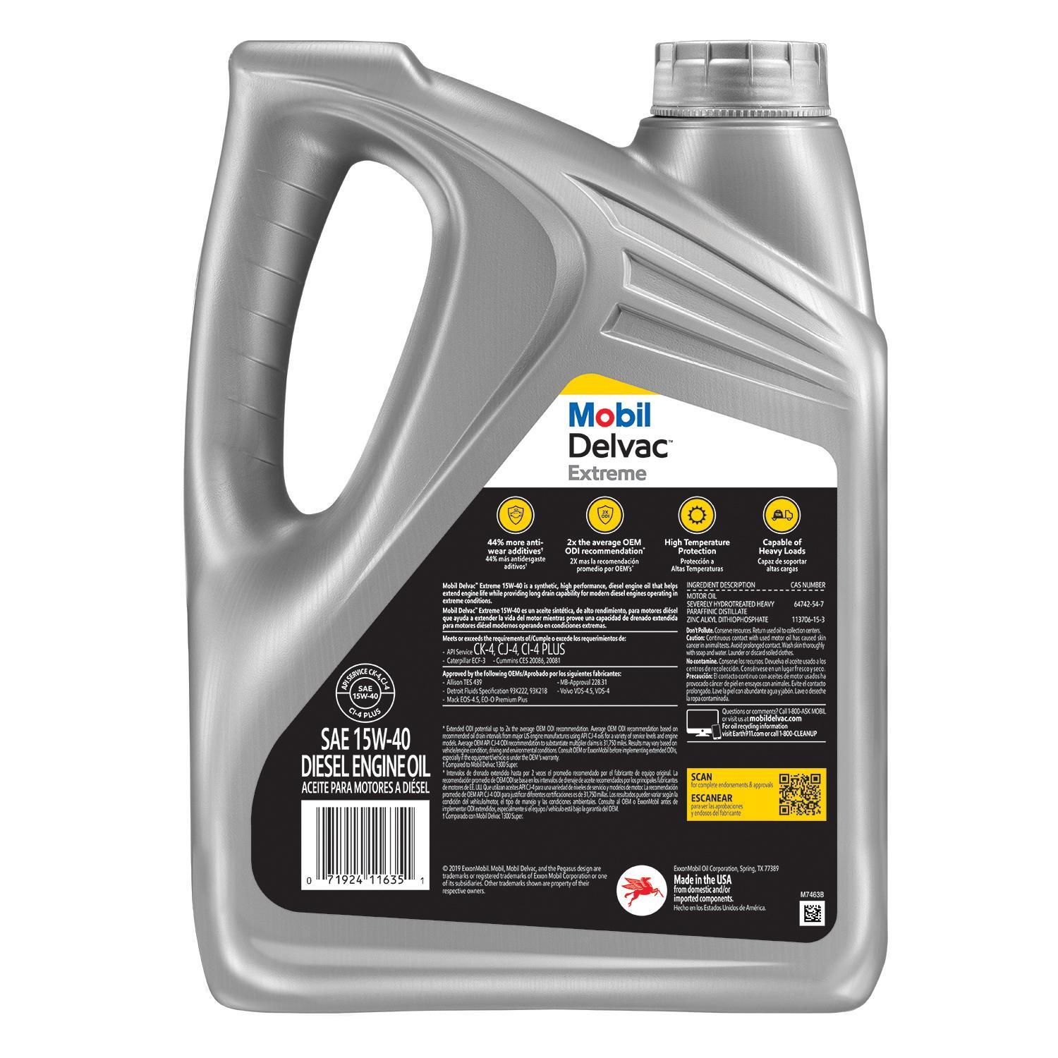 Mobil Delvac Extreme Diesel Full Synthetic Engine Oil 15W-40 1 Gallon