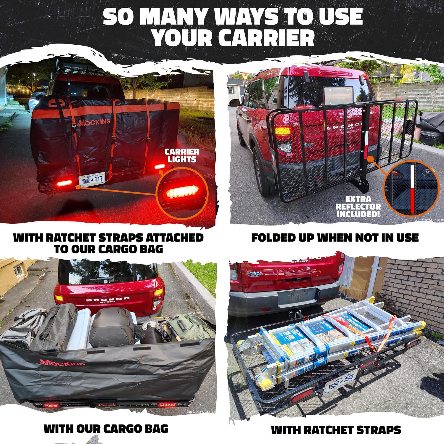 Mockins Receiver Hitch Mounted Cargo Carrier MA-03