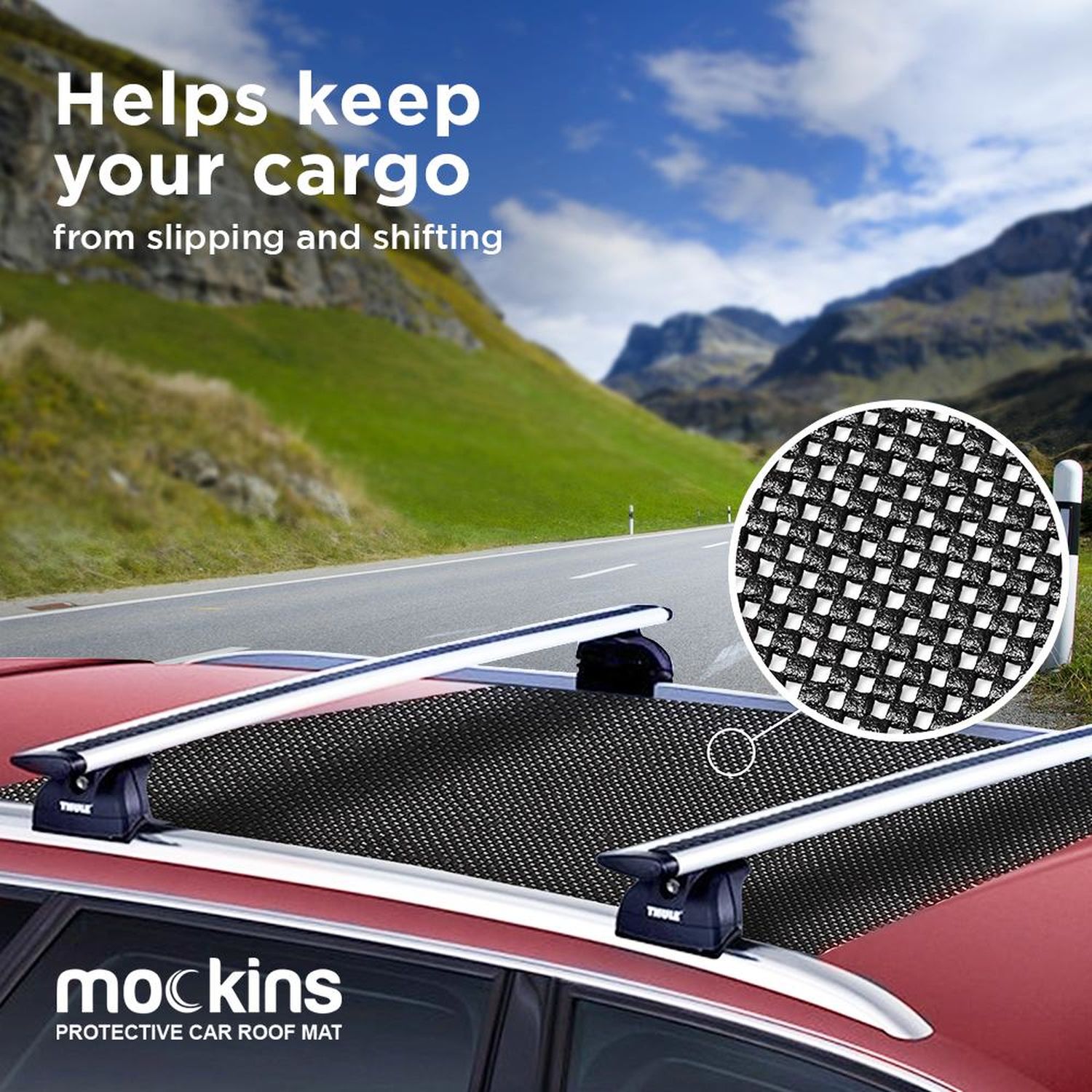 Mockins 60in x 40in PVC Foam Anti Slip Roof Mat for Vehicle Protection ...