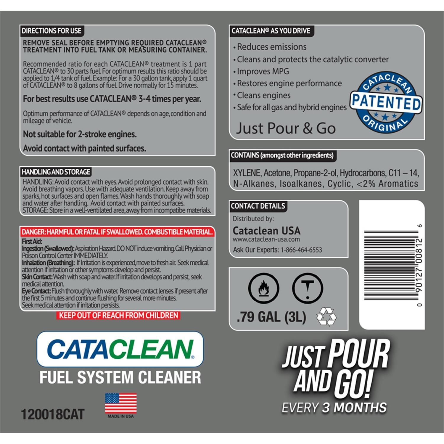 Cataclean Gas Fuel and Exhaust System Cleaner 3 Liters
