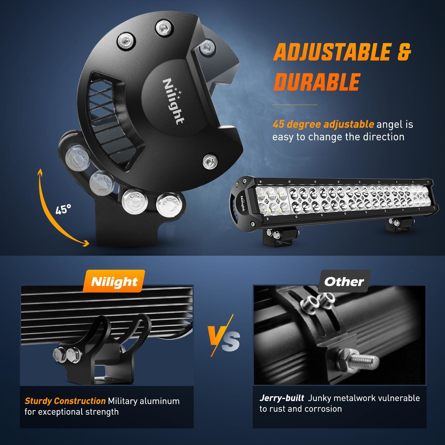 Nilight 20inch 126 Watts Combo LED Light Bar with 4 Piece, 4in Spot ...