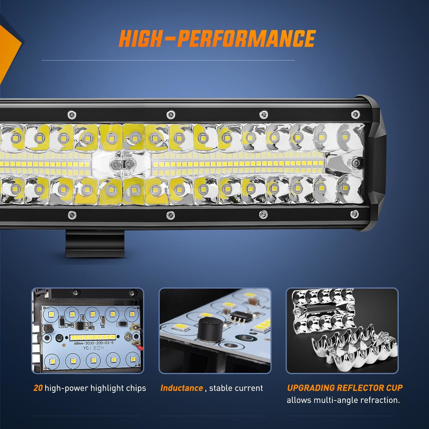 Nilight 12in 100 LED Combo LED Light Bar with 12 Volt with 16AWG 5 Pin ...