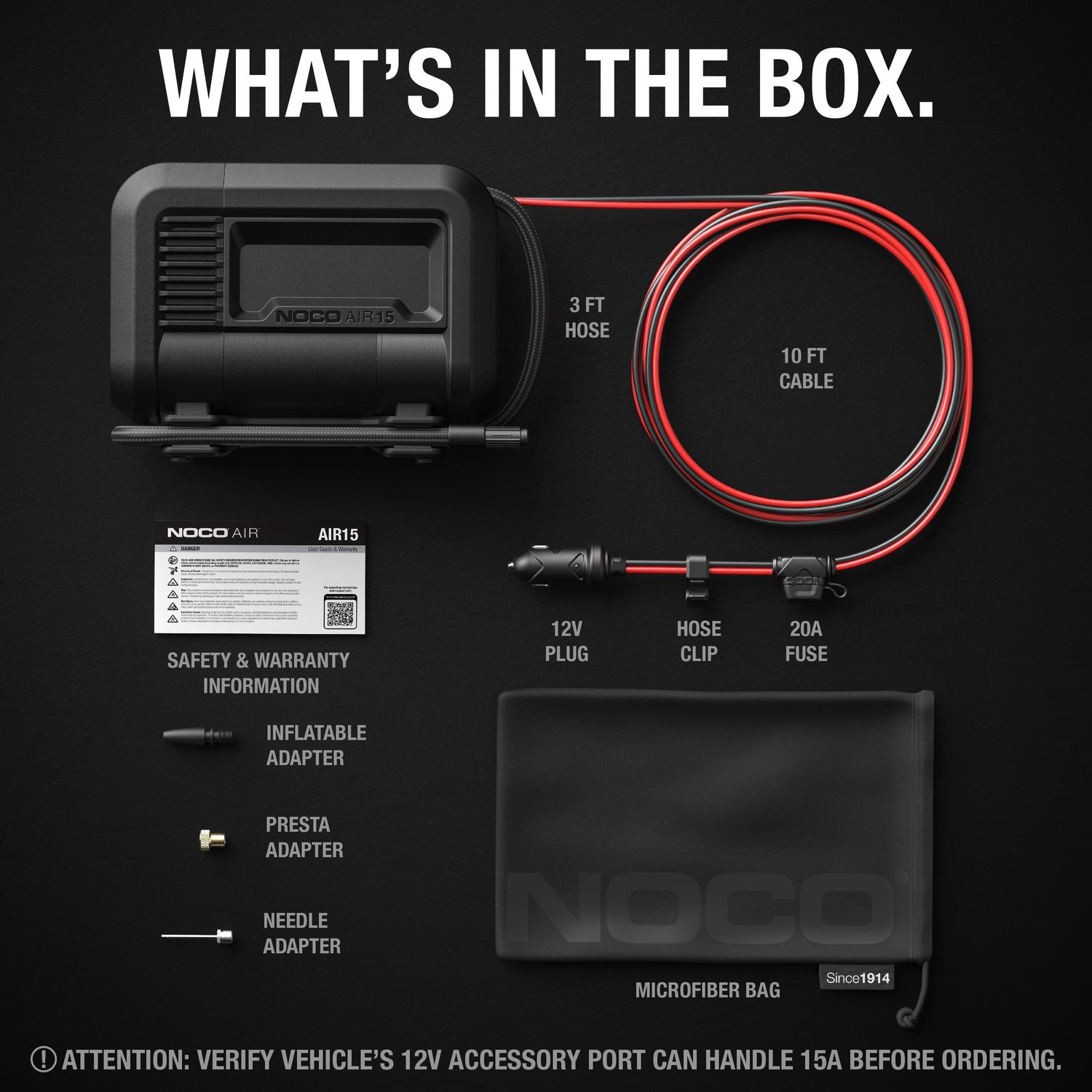 NOCO Ultra Fast Portable Air Compressor AIR15