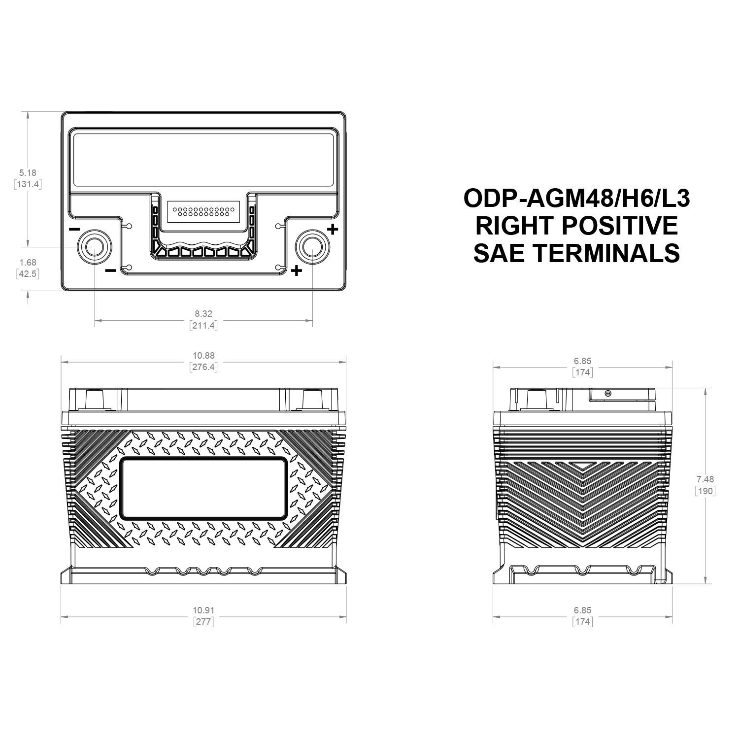 Odyssey Performance Group Size 48 Absorbed Glass Mat (AGM) Battery ODP ...