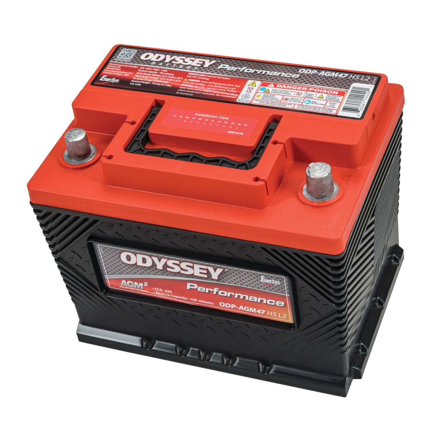 Odyssey Performance Group Size 47 Absorbed Glass Mat (AGM) Battery ...