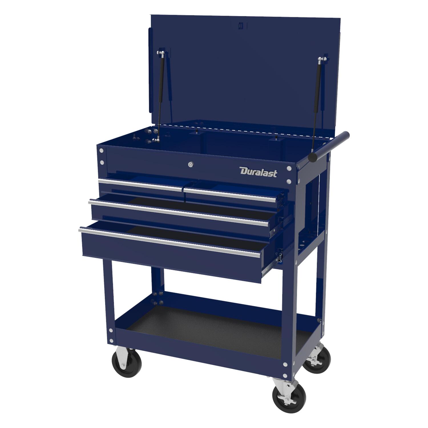 Duralast 30in Blue 4 Drawer Technician Tool Cart