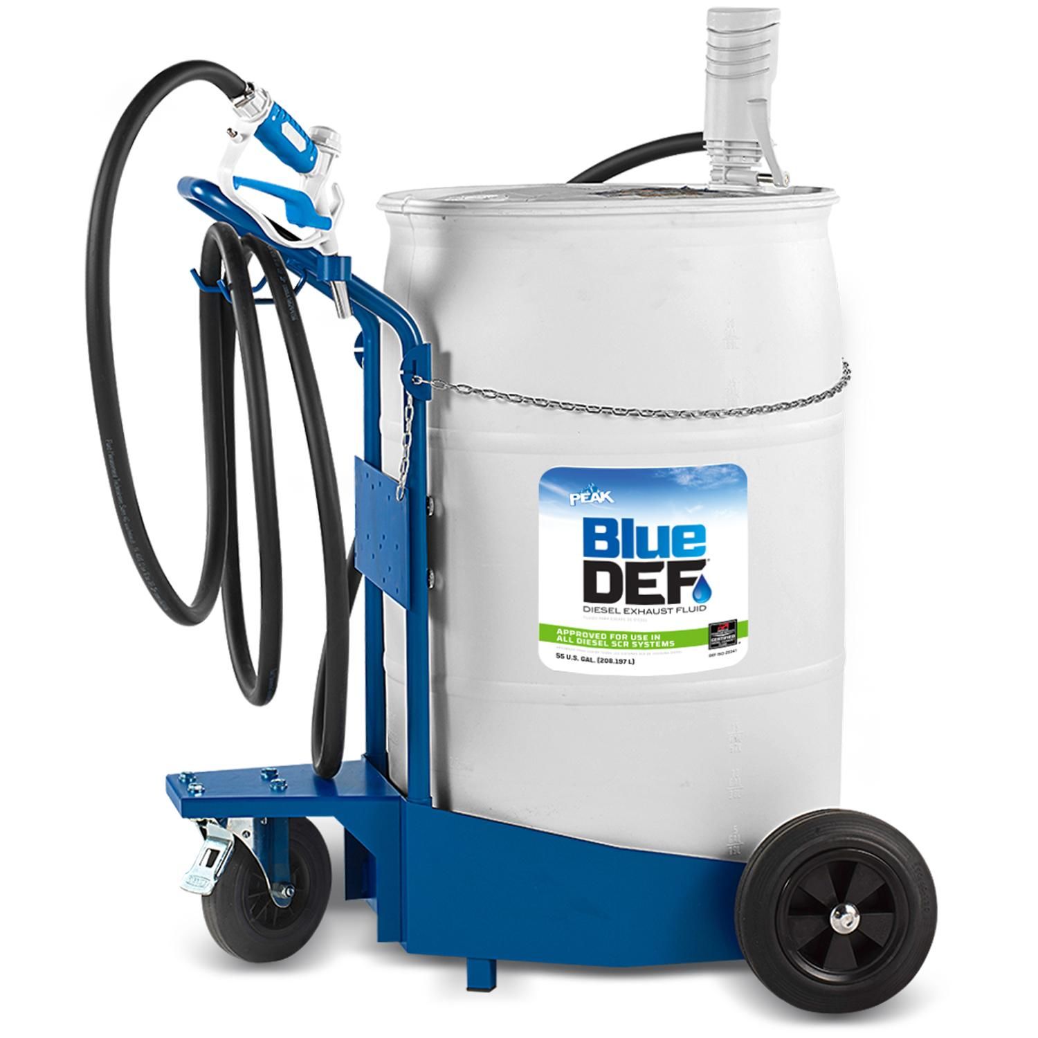 BlueDEF Diesel Exhaust Fluid Drum Cart with Mounting Bracket for Larger ...