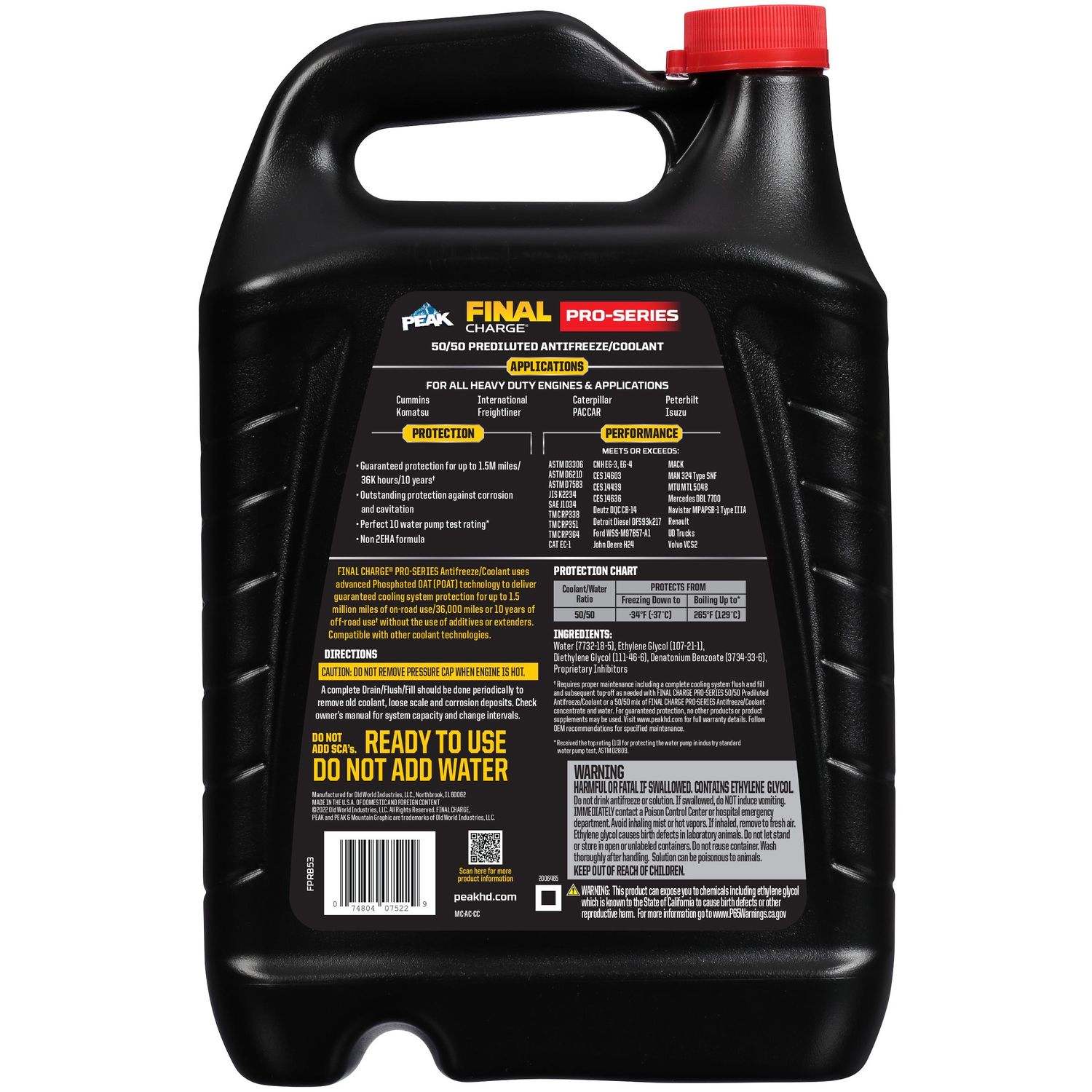 PEAK Final Charge PRO-SERIES Red Antifreeze and Coolant Pre-Mixed