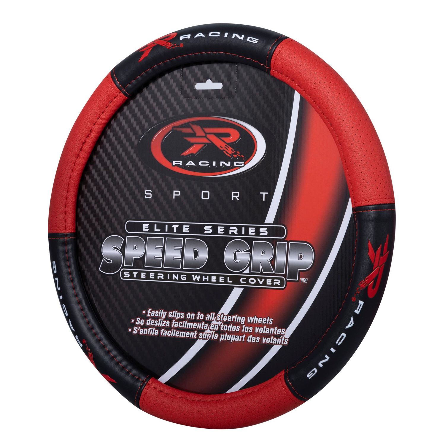 Plasticolor Red R Racing Sport Steering Wheel Cover