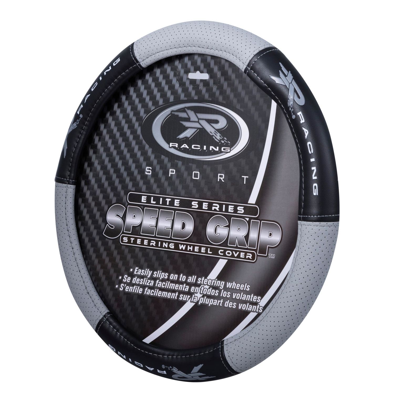 Plasticolor Grey R Racing Steering Wheel Cover