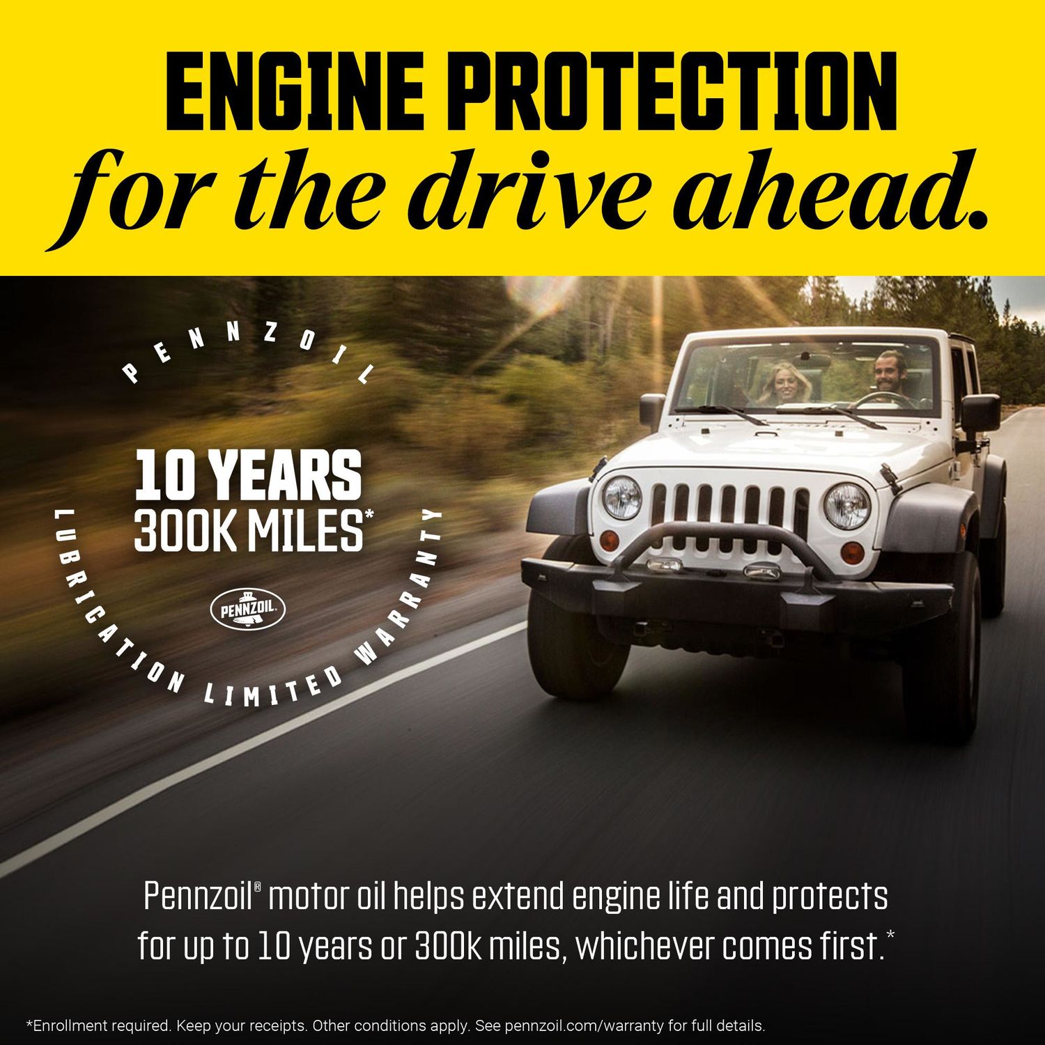 Pennzoil High Mileage Synthetic Blend Engine Oil 5W-20 5 Quart