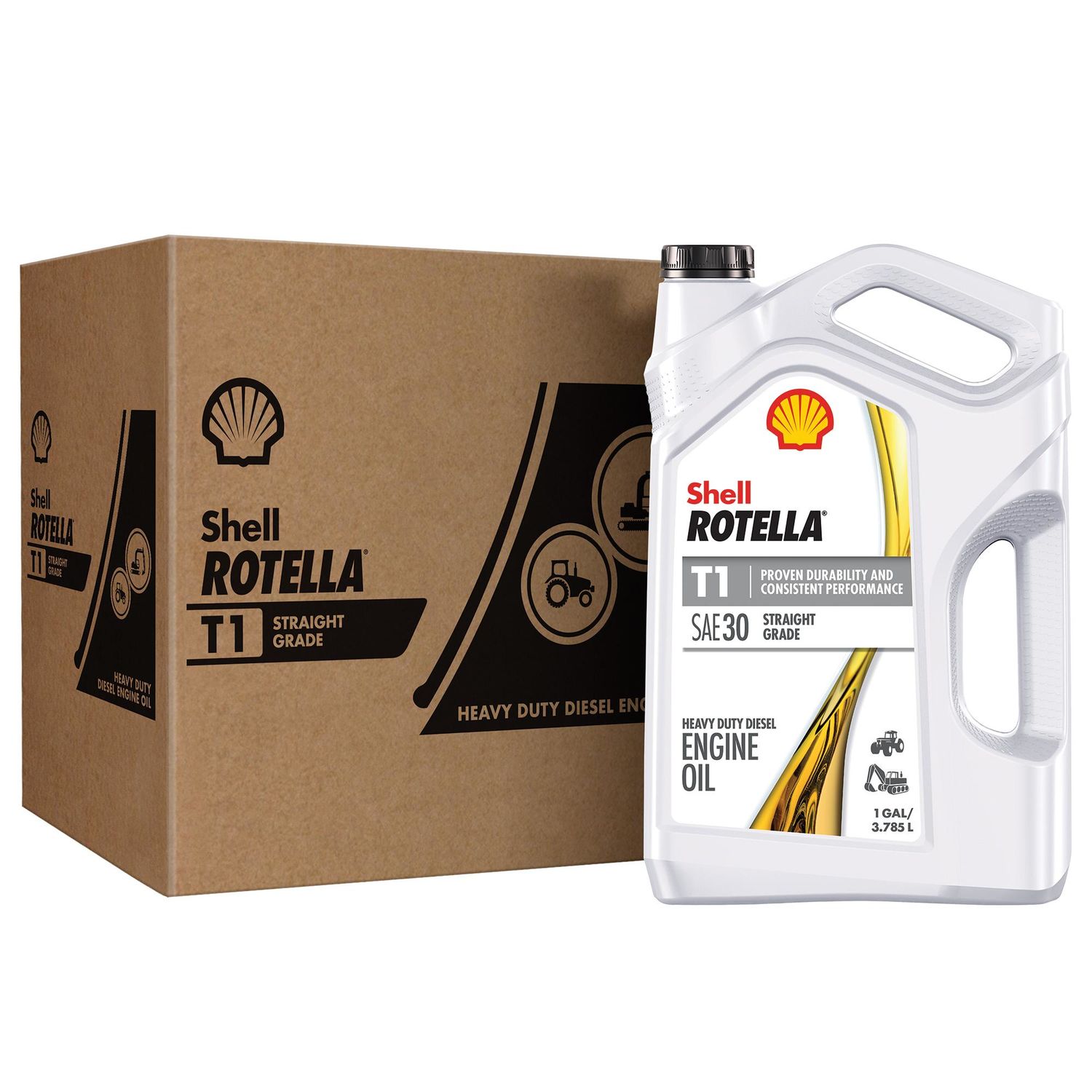 Shell ROTELLA T1 Diesel Conventional Engine Oil HD-30W 4 Quart