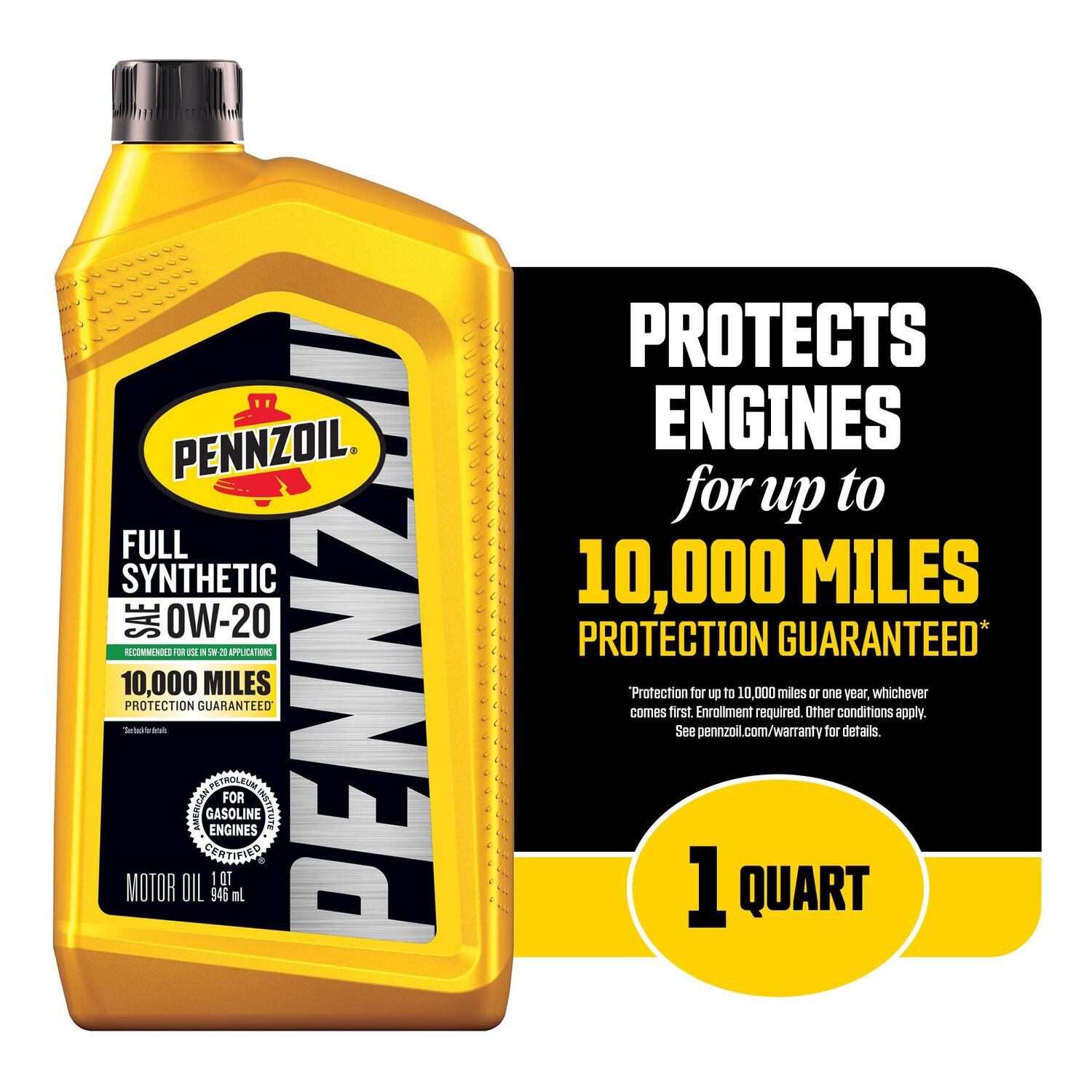 Pennzoil Full Synthetic Engine Oil 0W-20 1 Quart