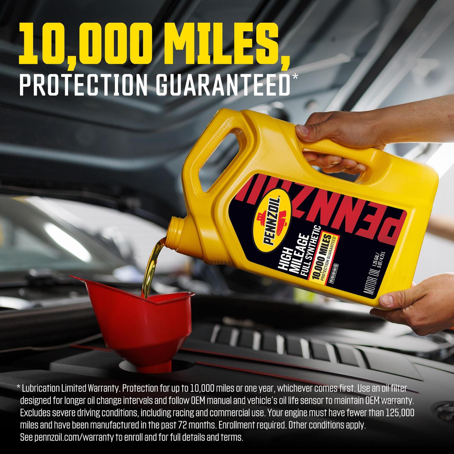 Pennzoil High Mileage Full Synthetic 5W-20 Motor Oil 1 Quart