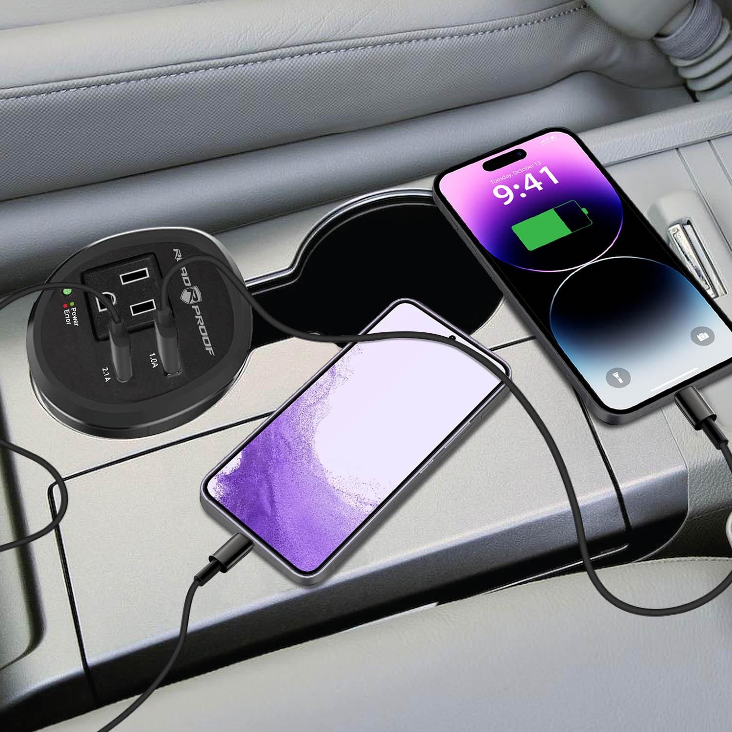 Road Proof 120 Watt Cup Inverter with 2 USB Charging Ports